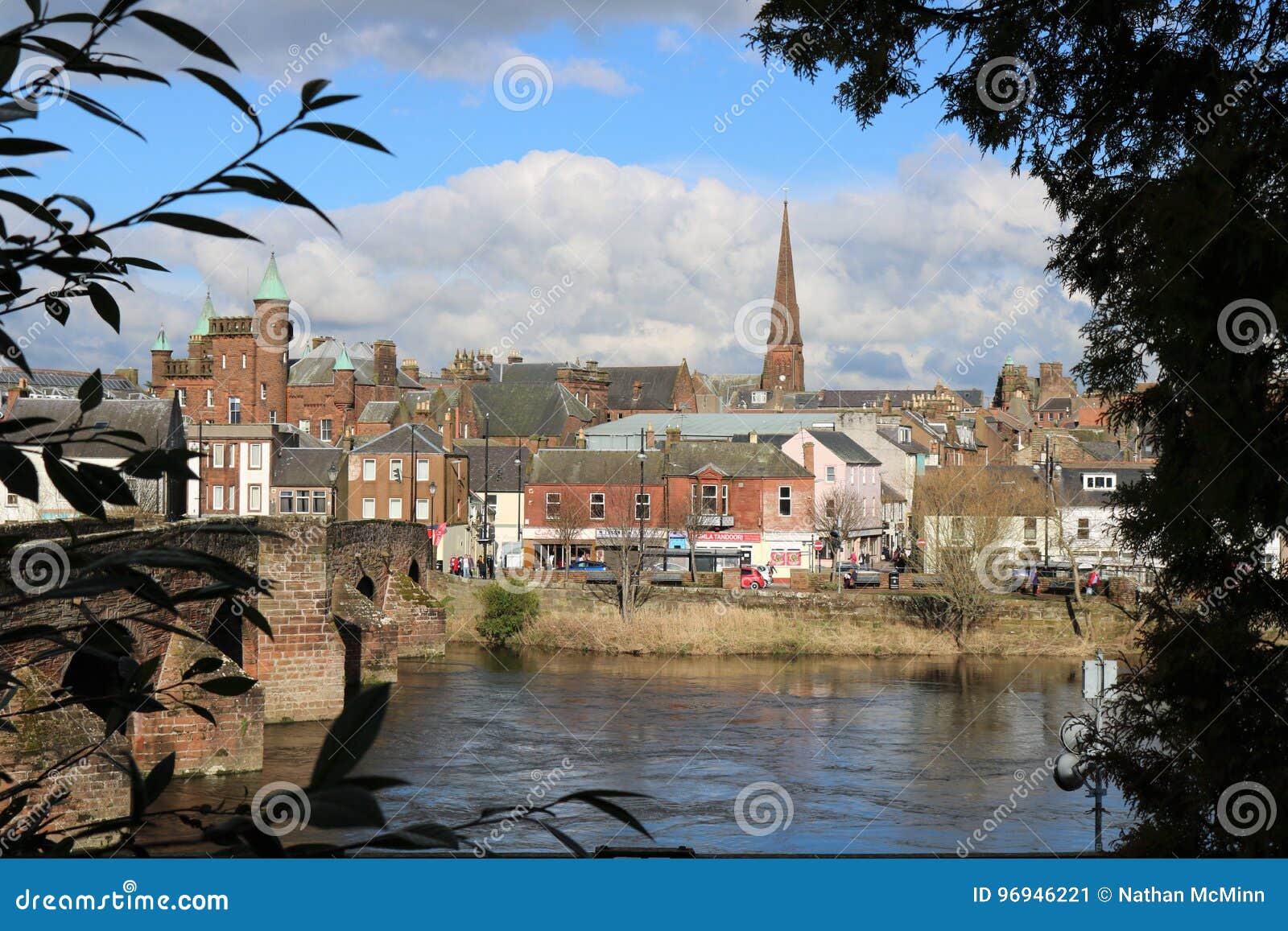 Dumfries town editorial photo. Image of dumfries, bridge - 96946221