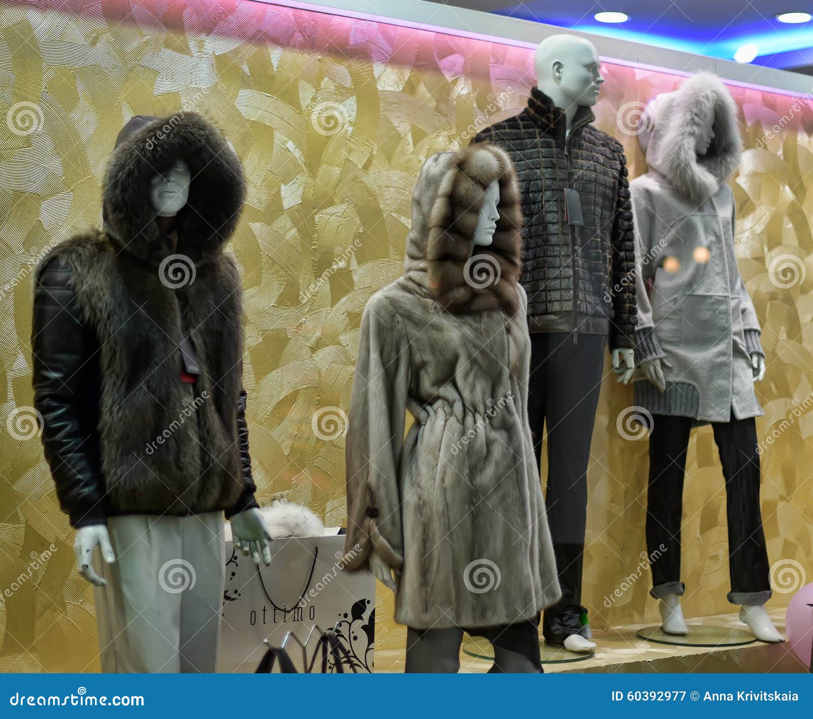 Dummies in Fur Coats in the Shop Window Editorial Photography - Image ...