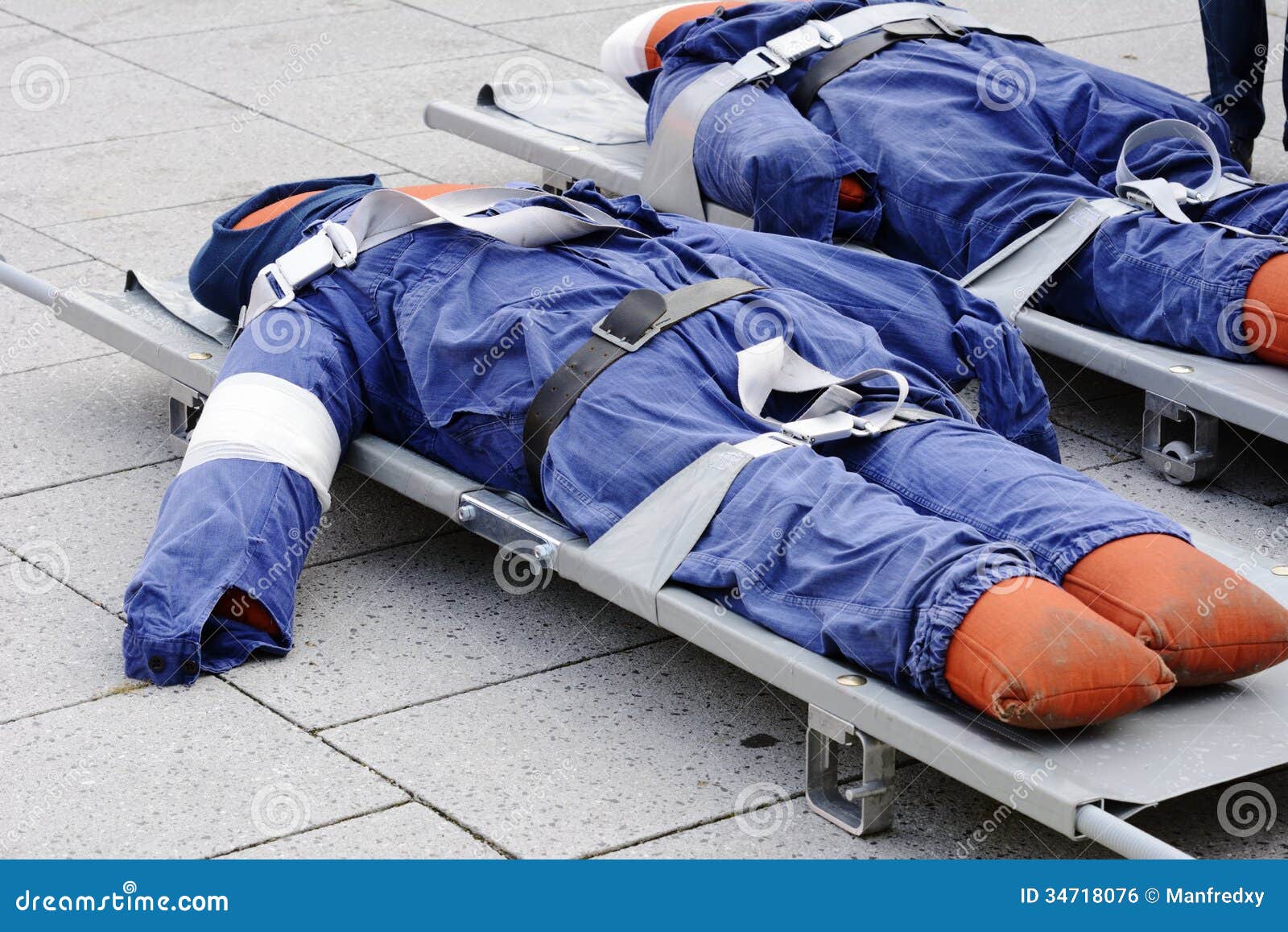 Dummies on a stretcher stock photo. Image of gear, equipment - 34718076