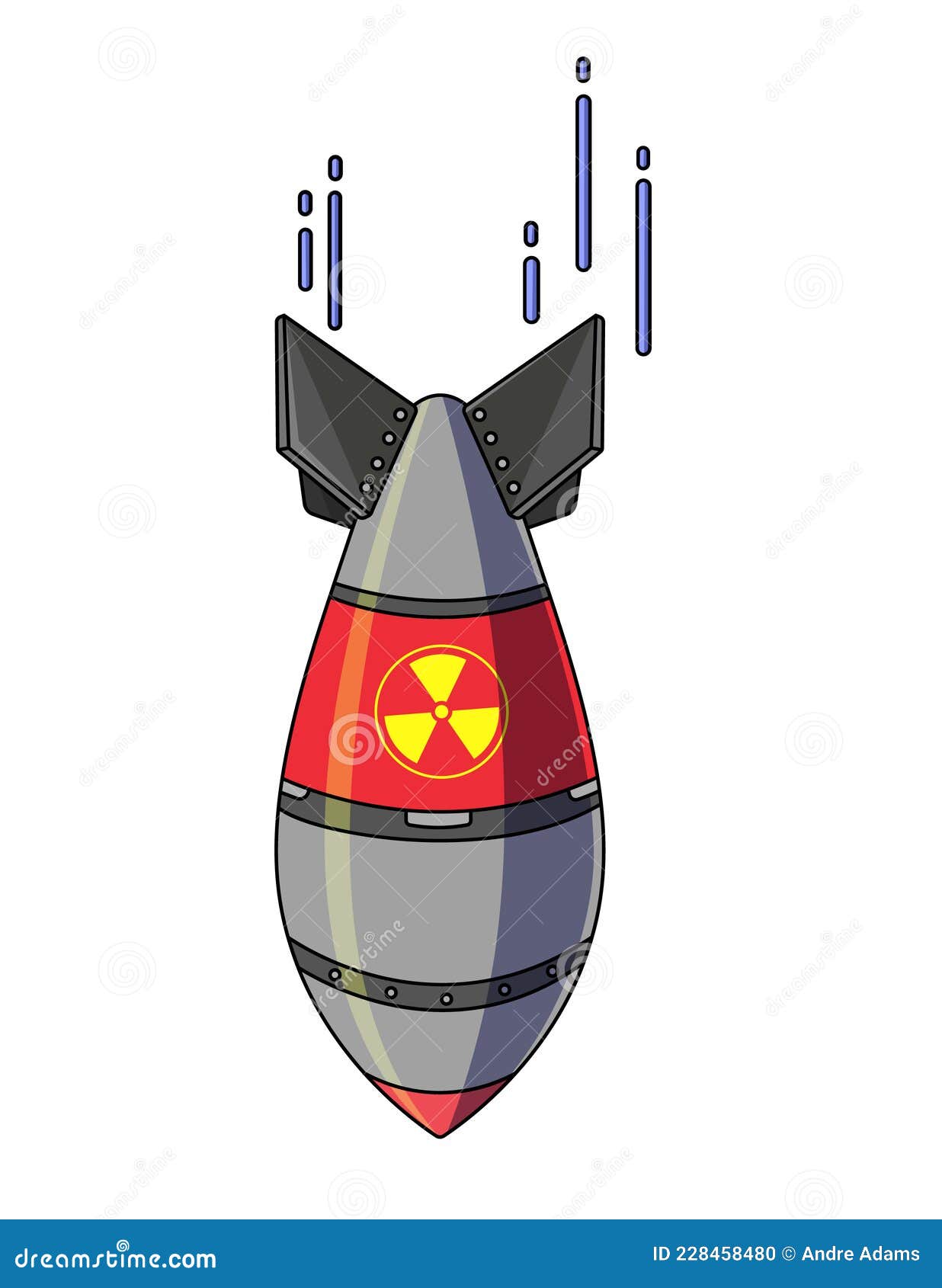 Nuclear Warhead Line Icon. Atomic Bomb Vector Illustration Isolated On ...