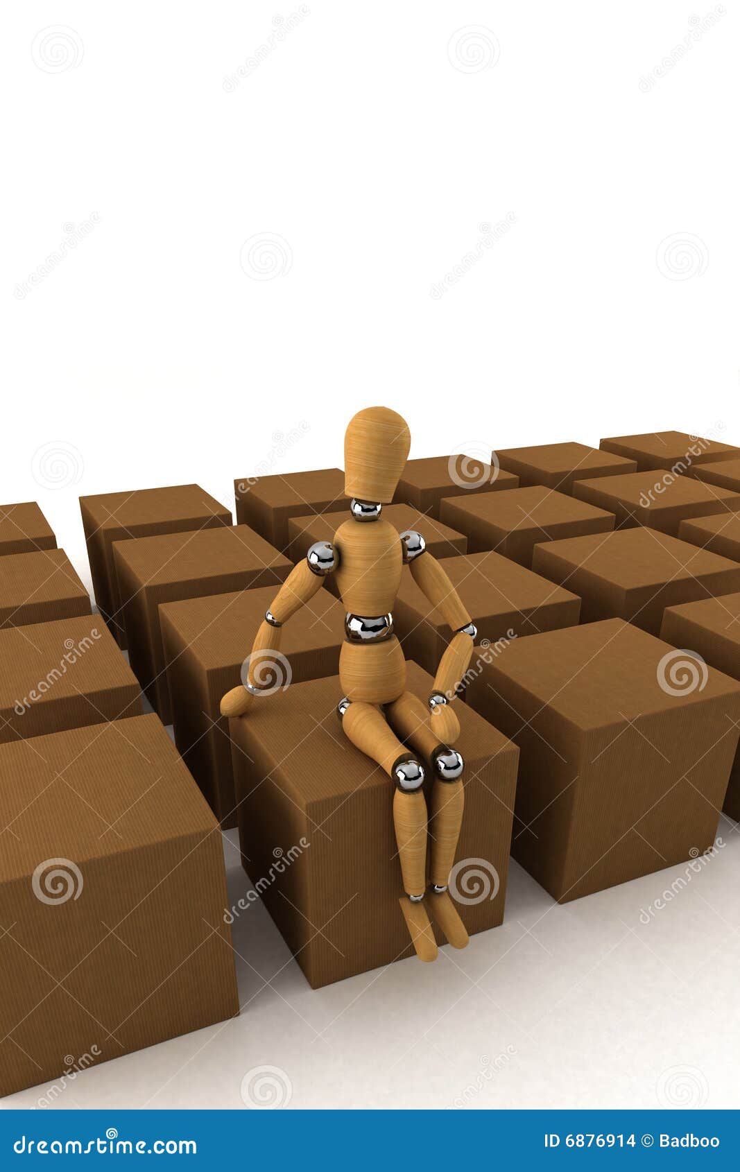 Dummy on boxes stock illustration. Illustration of dummy - 6876914