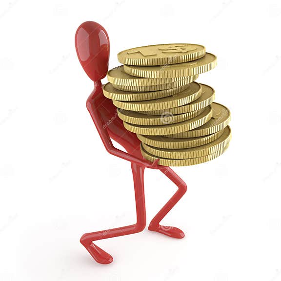 Dummy carrying coins stock illustration. Illustration of coins - 8577163