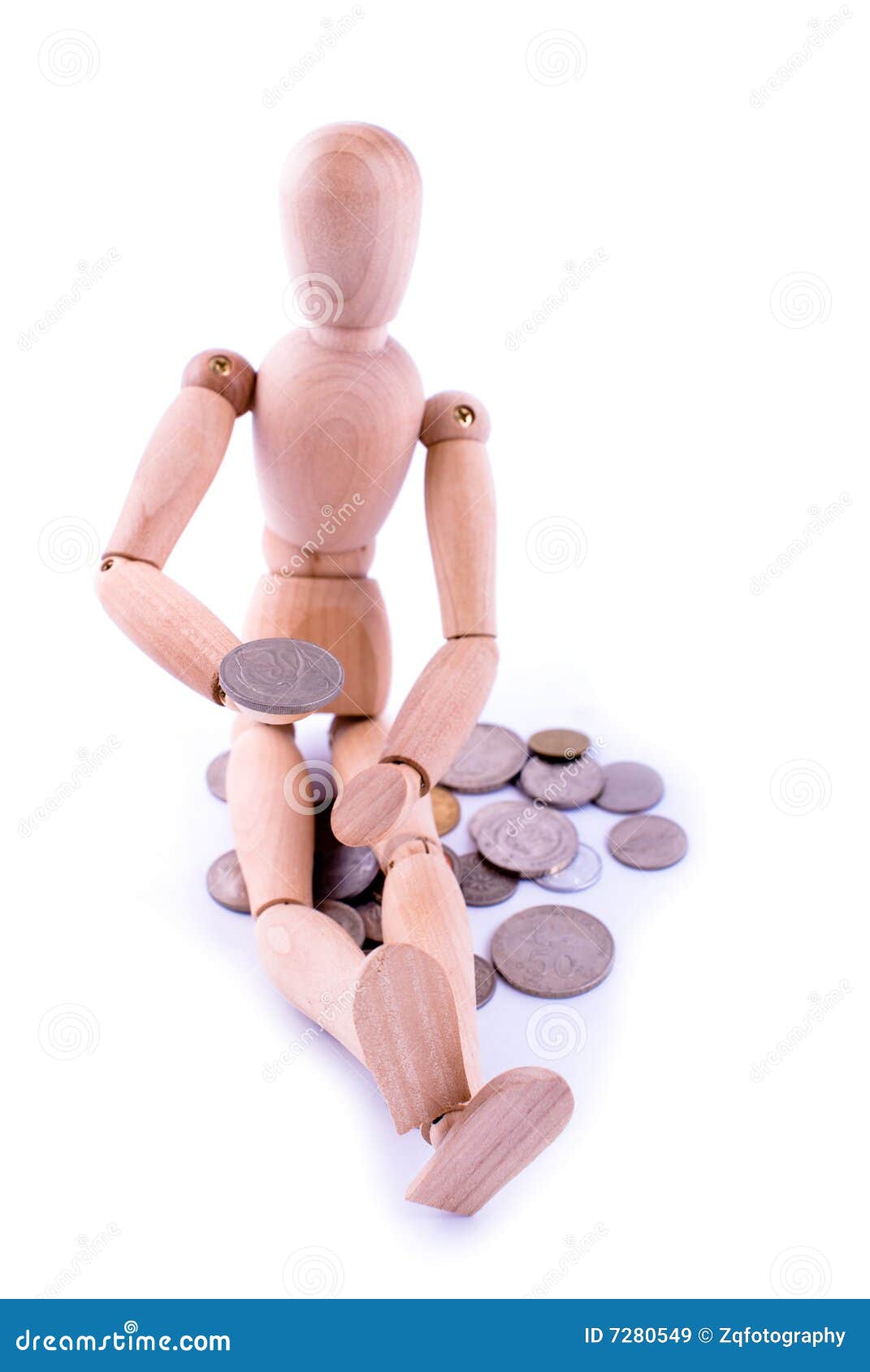 Dummy with coins stock image. Image of mannequin, earnings - 7280549