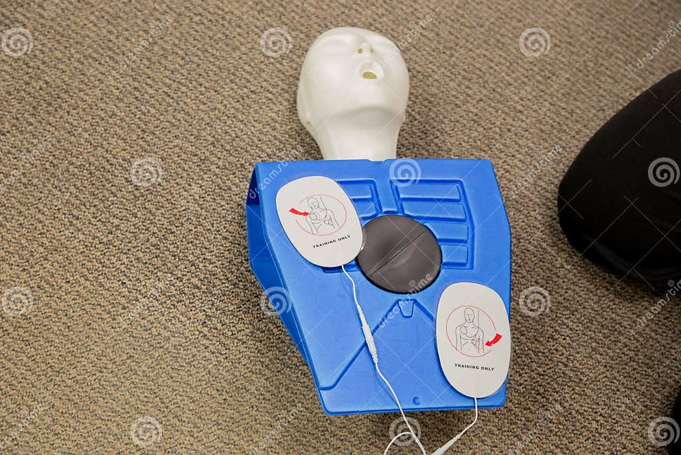 Dummy Doll with AEC Pats on the Chest for CPR Training. Stock Image ...