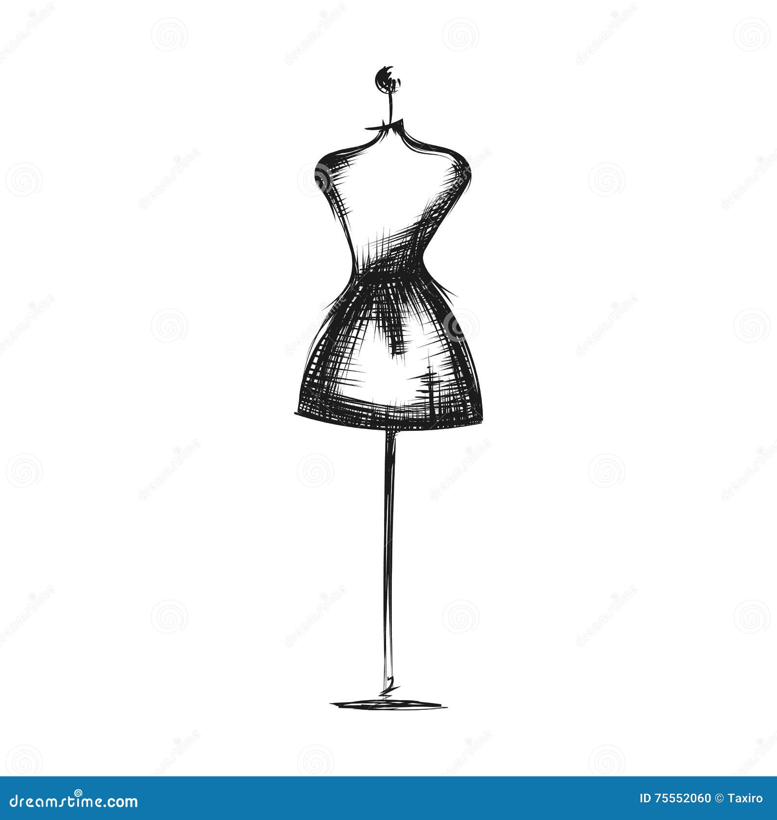Dummy Dress Hand Drawing Illustration Vector | CartoonDealer.com #74510795
