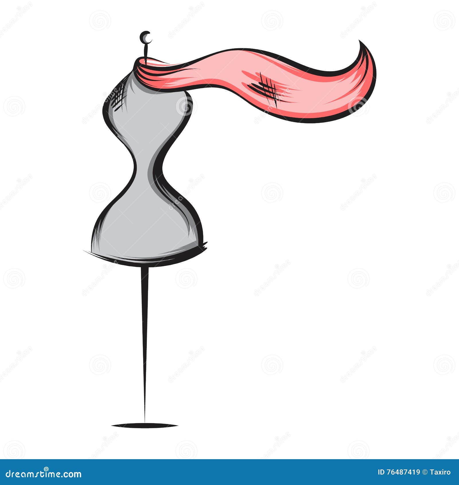 Dummy Dress Hand Drawing Illustration Vector | CartoonDealer.com #74510795