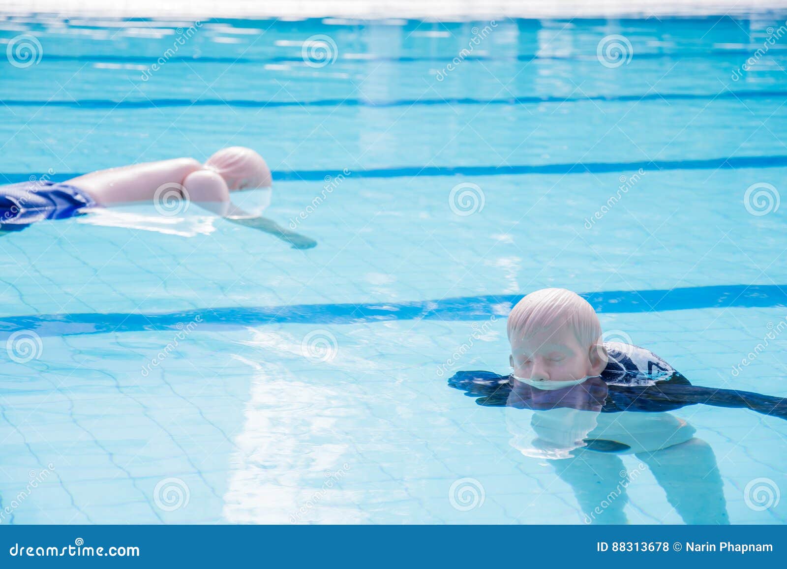 Dummy Drowning Training Float in the Pool Stock Photo - Image of ...