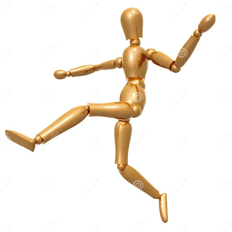 Dummy Figure on Dancing Pose Stock Illustration - Illustration of body ...
