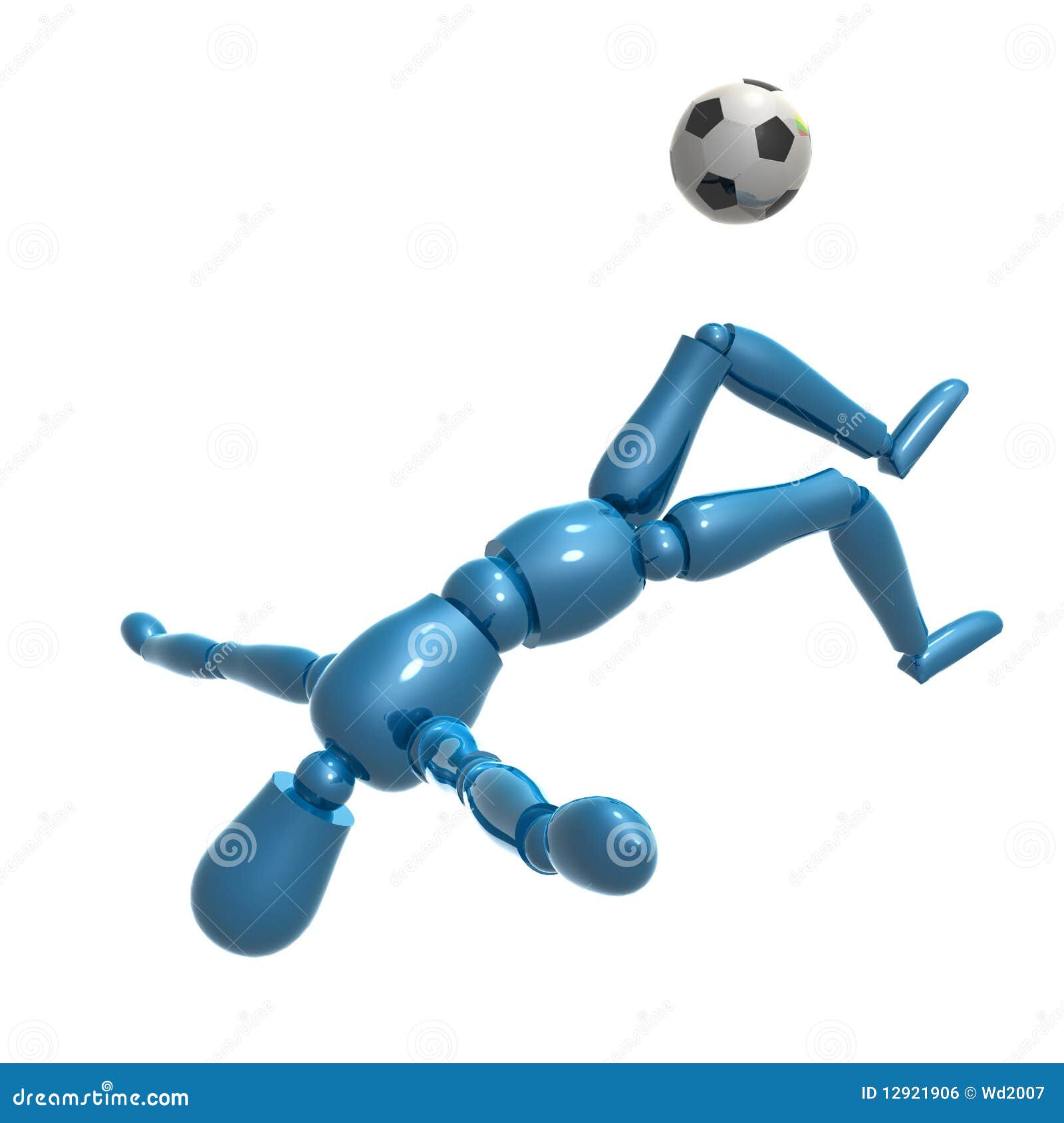 Dummy Figure Playing Soccer Ball Stock Illustration - Illustration of ...
