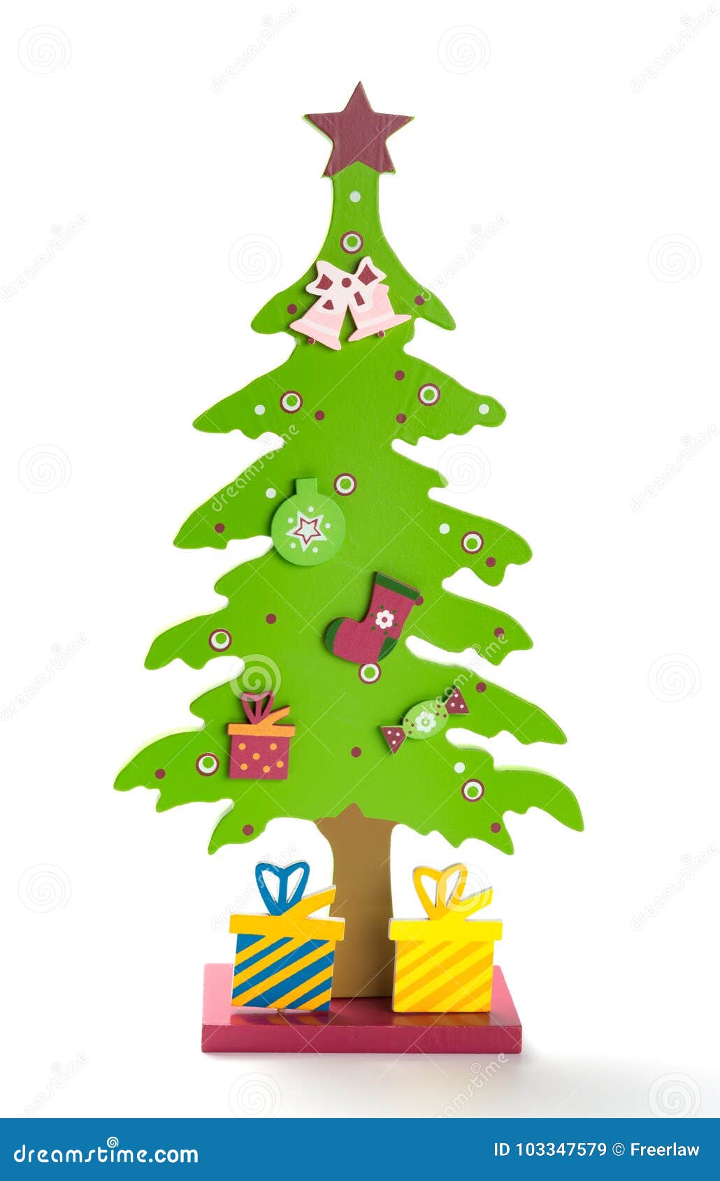 Dummy Green Christmas Tree with Decoration and Present Boxes Stock ...