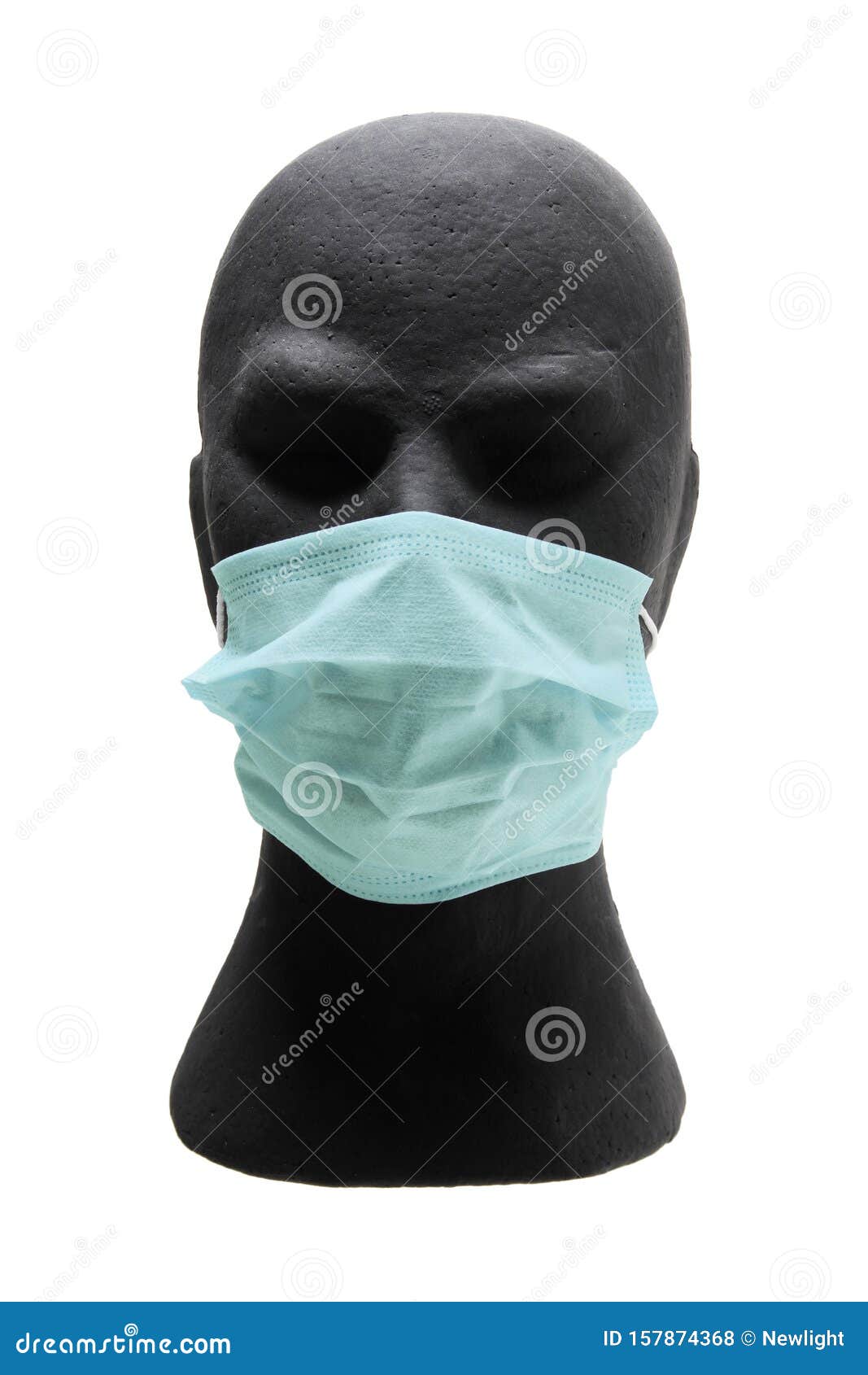 Dummy Head with Surgical Mask Stock Photo - Image of black, isolated ...