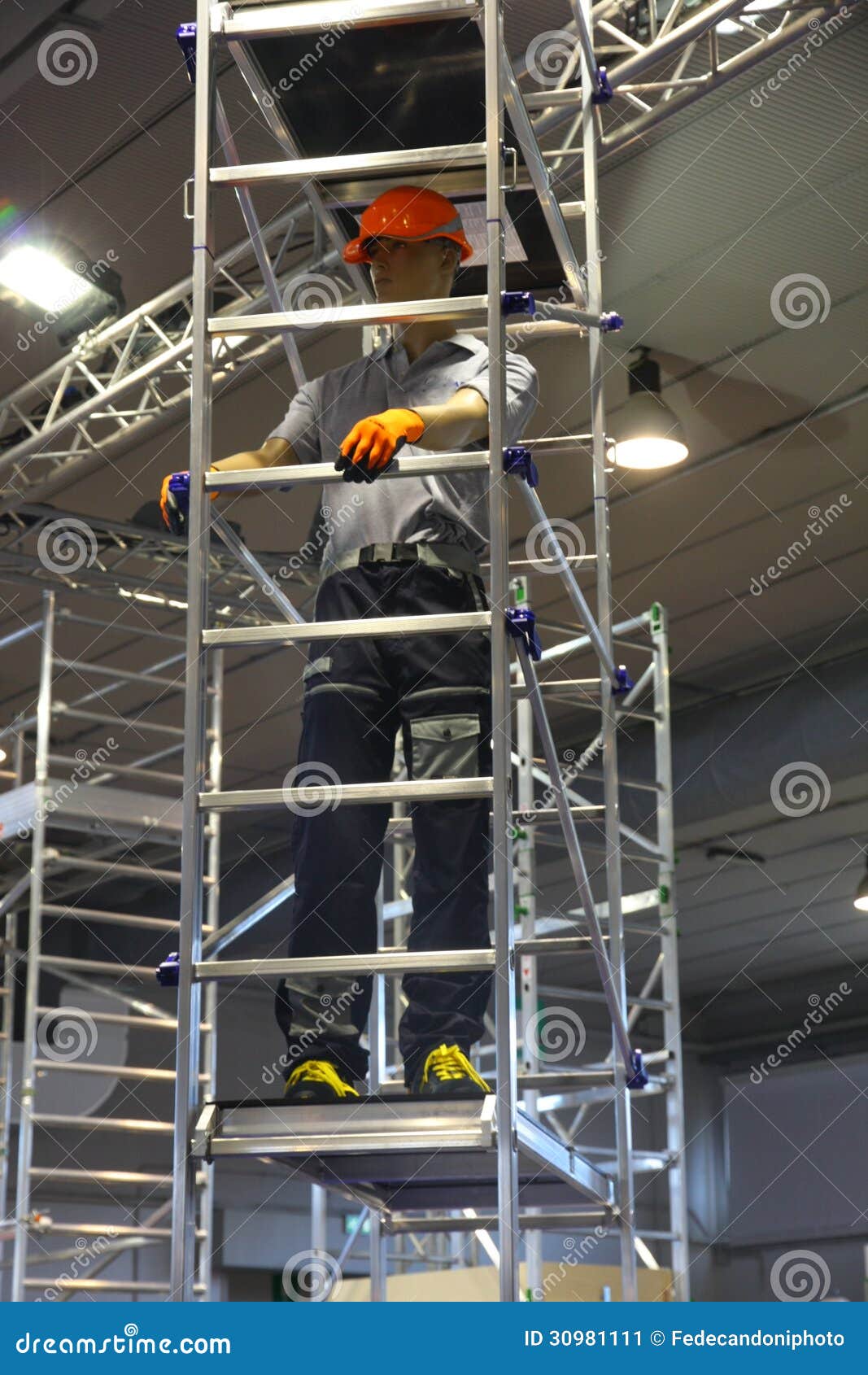 Dummy Over the Platform for Work at Height Stock Image - Image of ...