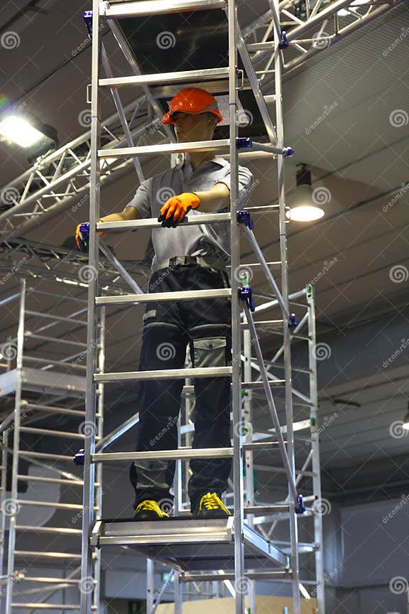 Dummy Over the Platform for Work at Height Stock Image - Image of ...