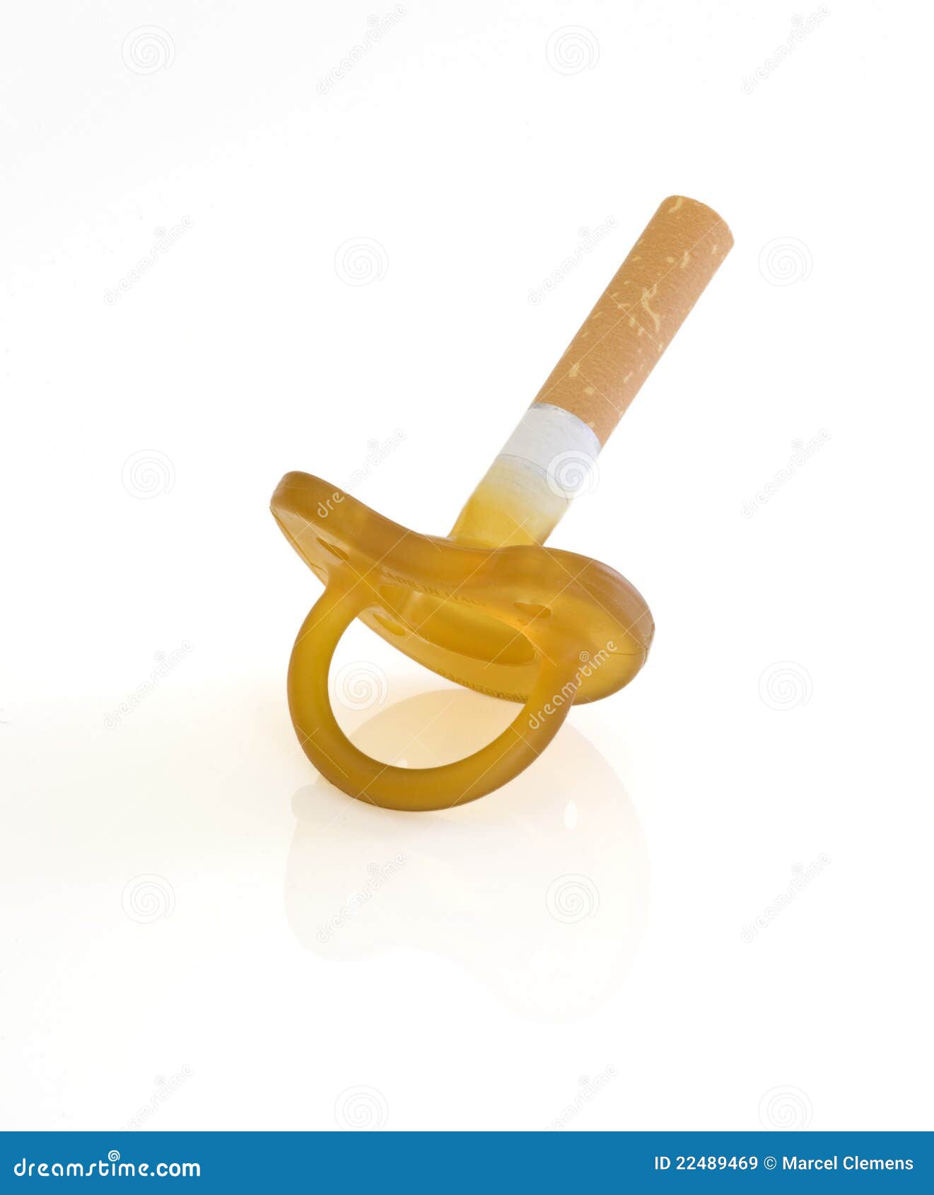 Dummy (pasifier) Cigarette. on White. Stock Image - Image of pacifier ...