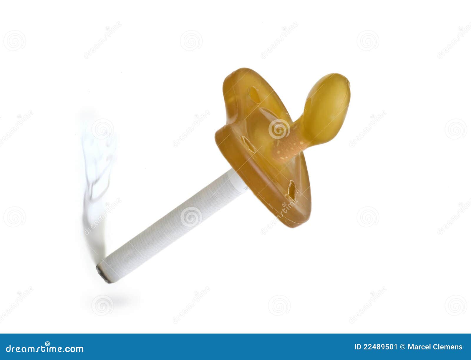 Dummy (pasifier) Cigarette. on White. Stock Image - Image of education ...
