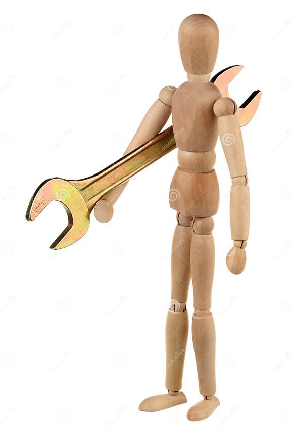 Dummy and wrench stock image. Image of workman, worker - 23937817
