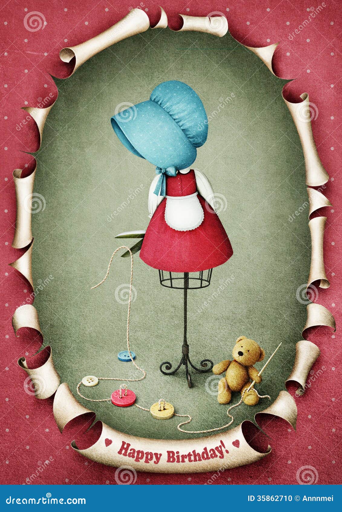 DummyDoll con Teddy Bear stock de ilustración. Ilustración de colorido ...