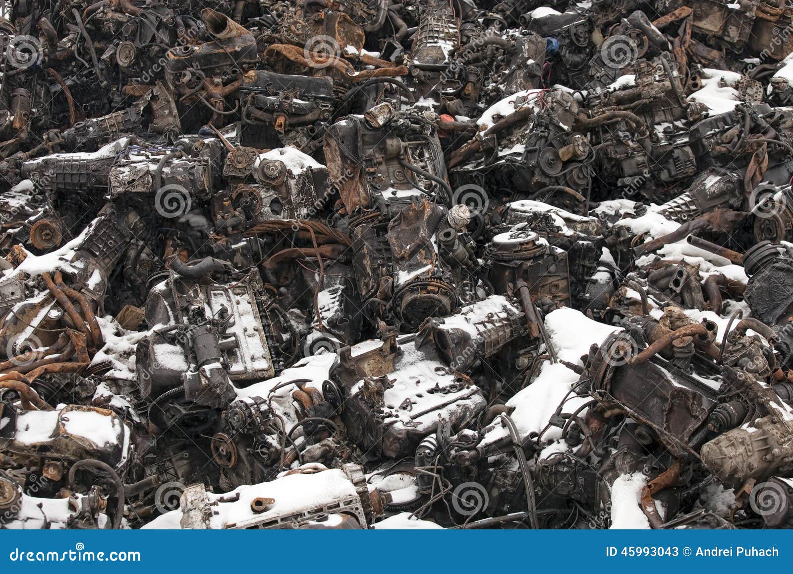 Dump Car Engines in Russia in the Winter Stock Image - Image of junk ...