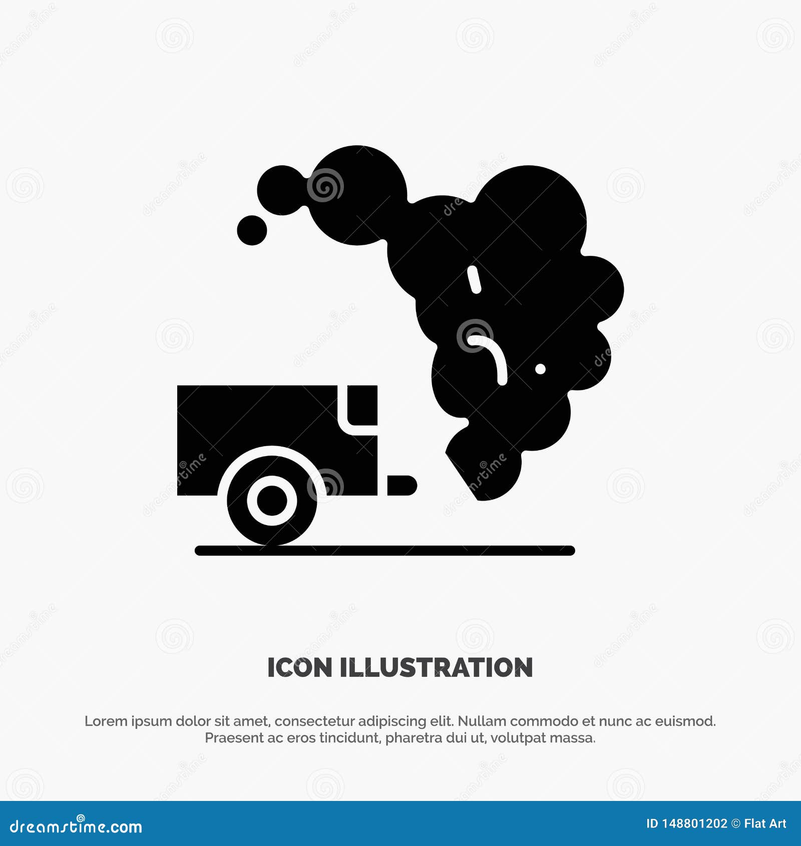 Air Pollution Solid Icon. Air Emissions Vector Illustration Isolated On ...