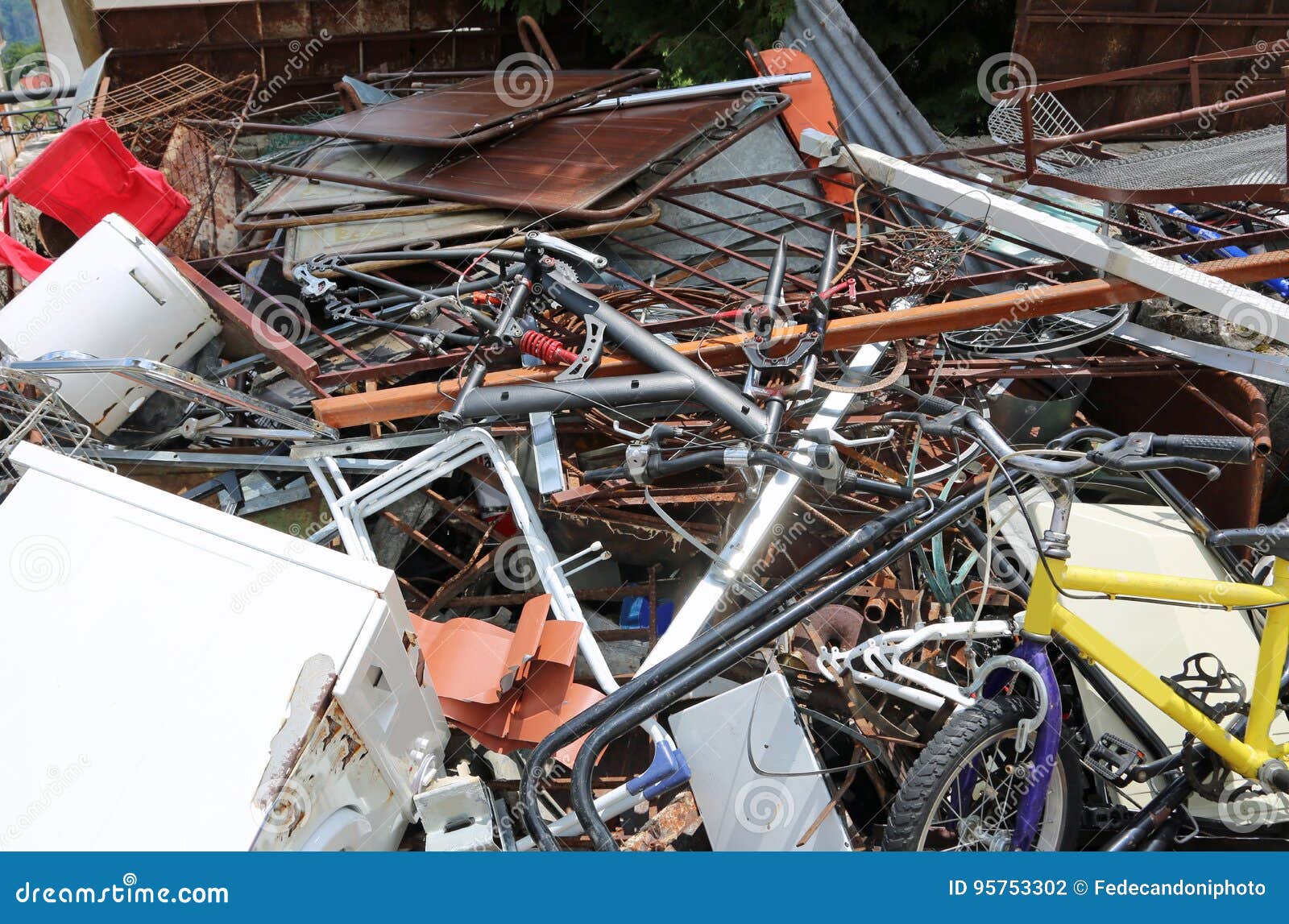 Dump of Ferrous Material with Many Rusty and Unusable Objects Stock ...