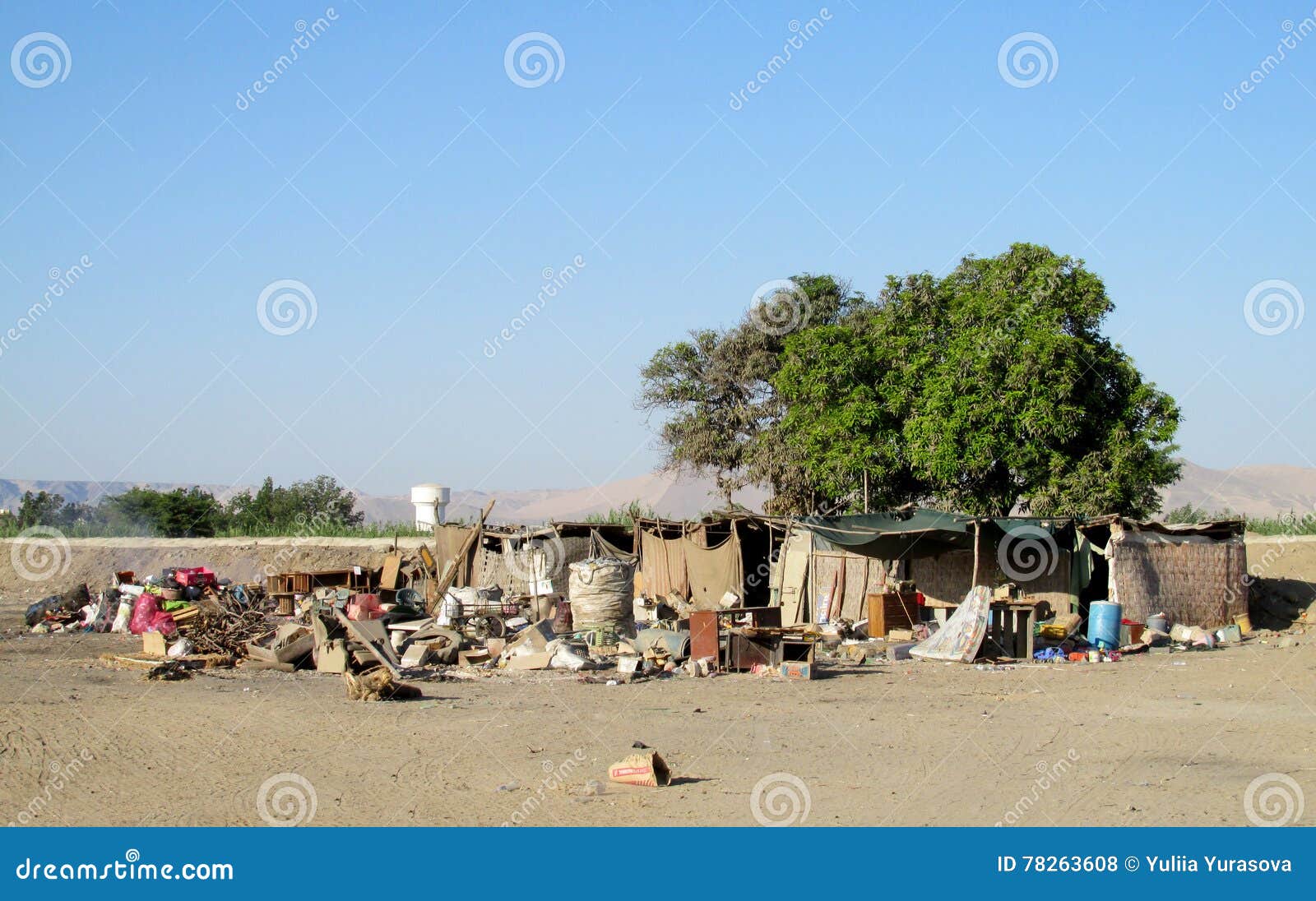 Dump Garbage Near Slum Huts Editorial Stock Photo - Image of district ...