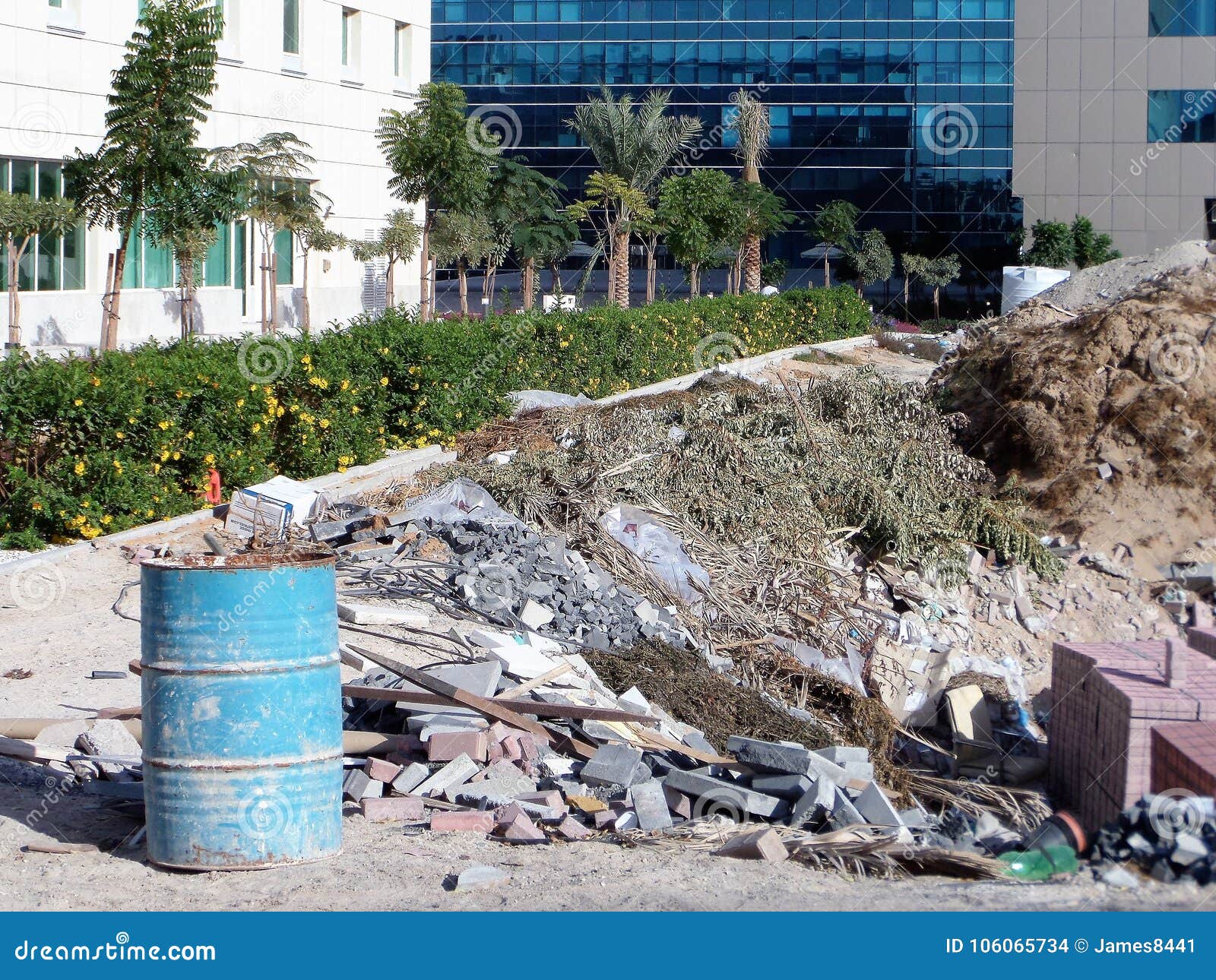 Dump with Huge Piles of Construction Debris Stock Photo - Image of ...