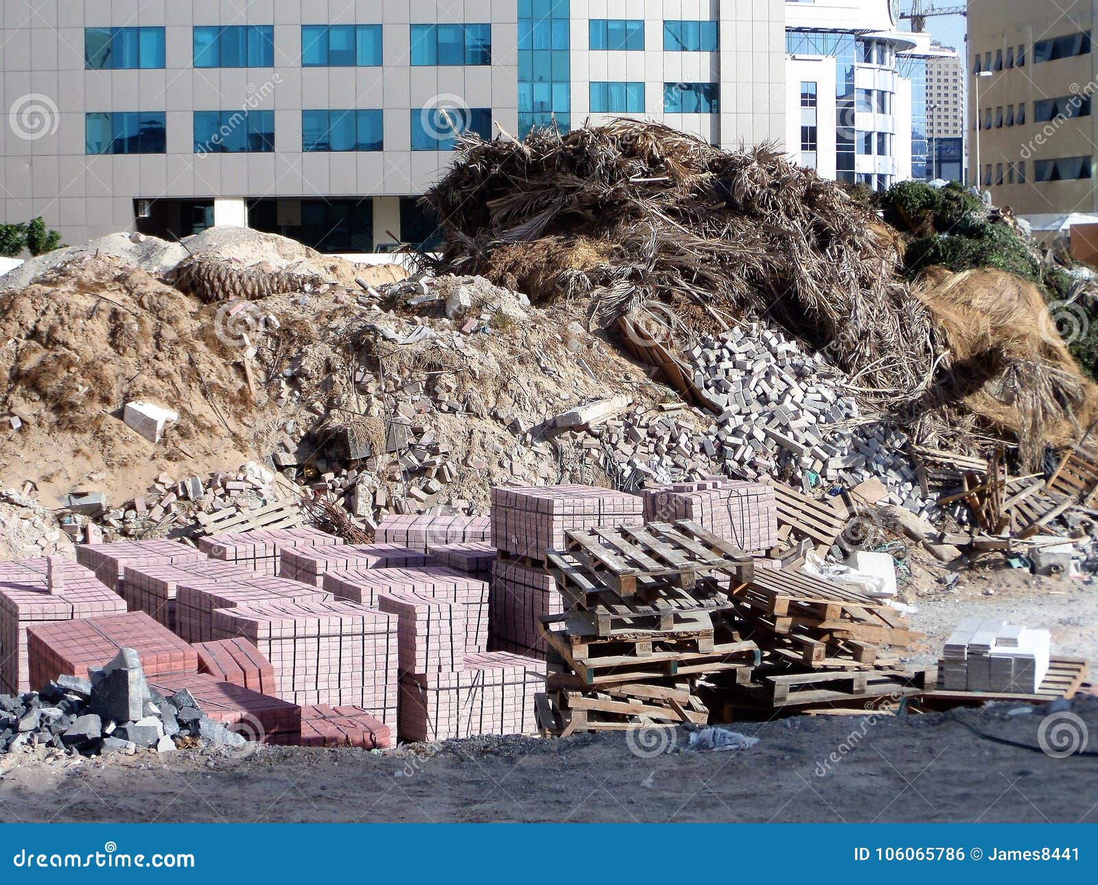 Dump with Huge Piles of Construction Debris Stock Photo - Image of ...