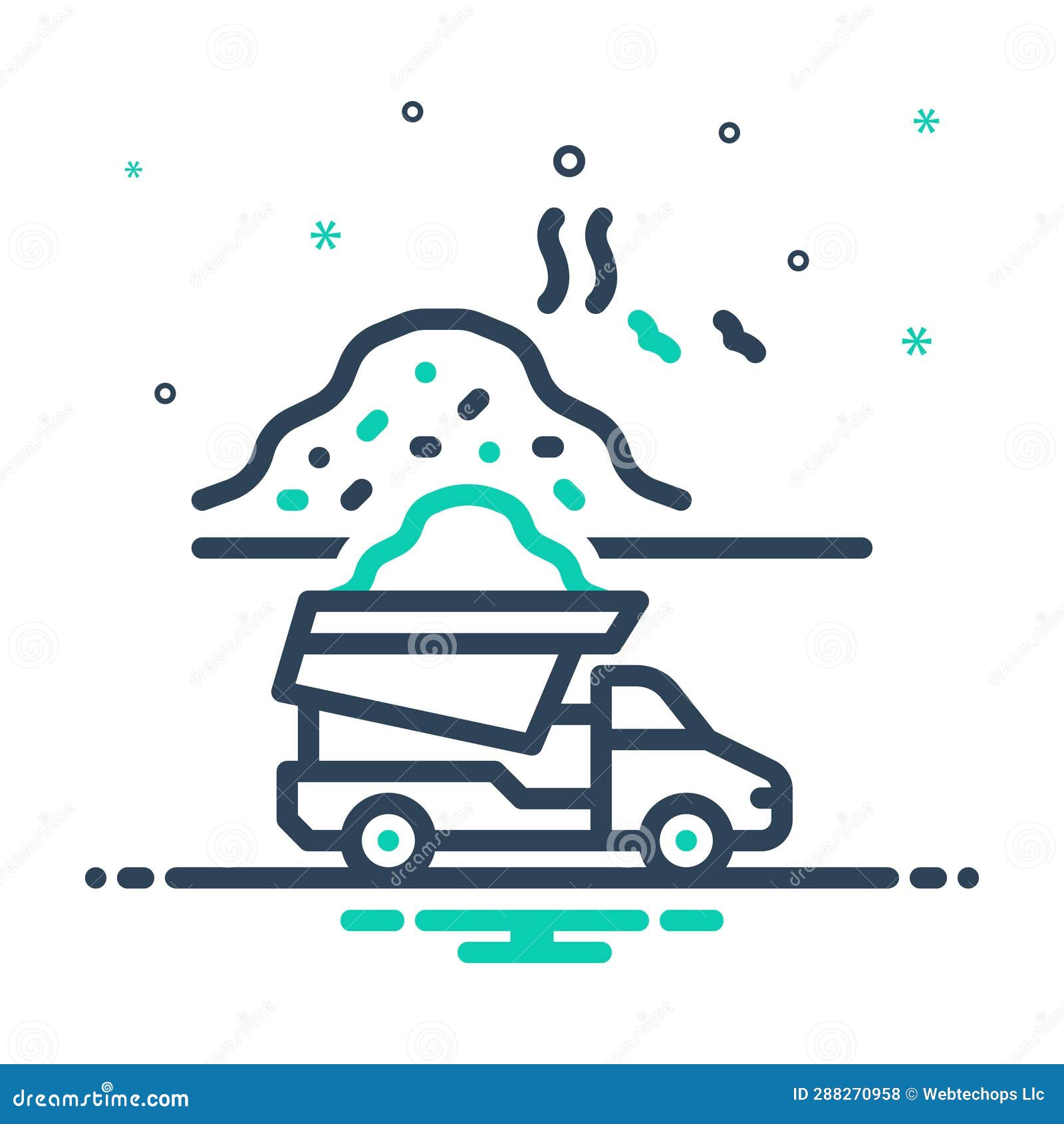 Mix Icon for Dump, Garbage and Truck Stock Vector - Illustration of ...