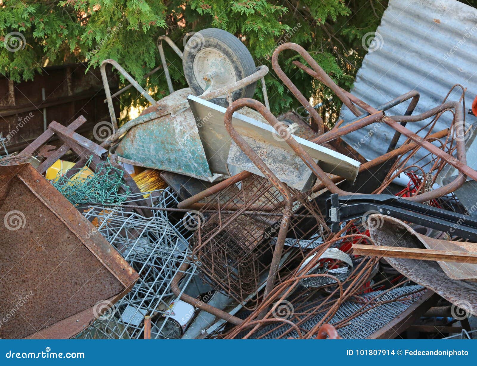 Dump of Iron Material in the Recyclable Waste Collection Center Stock ...