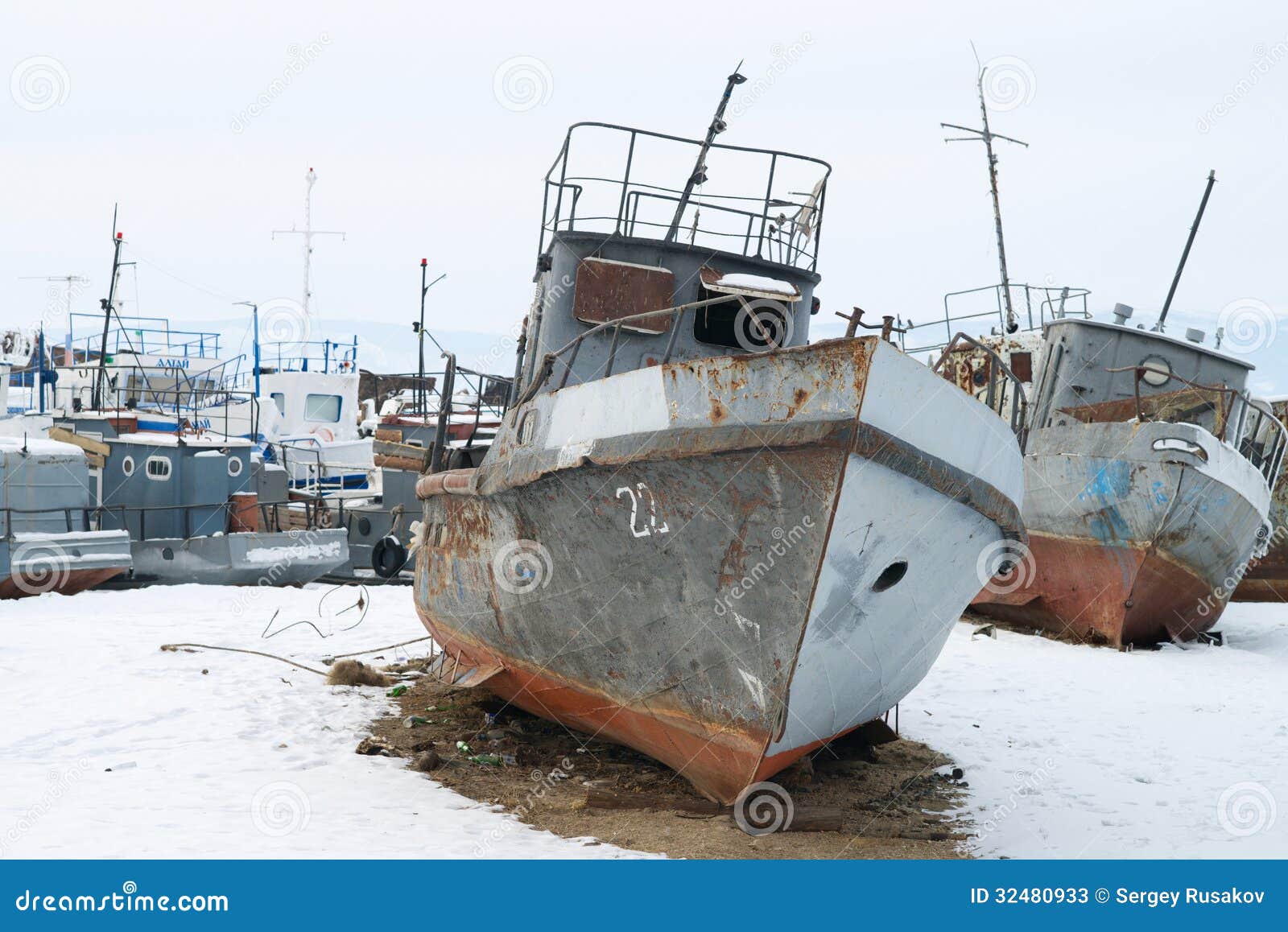 Dump ships stock image. Image of vessel, industrial, winter - 32480933