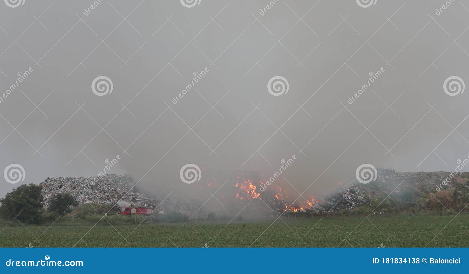 Dump Site Fire stock footage. Video of damage, emergency - 181834138