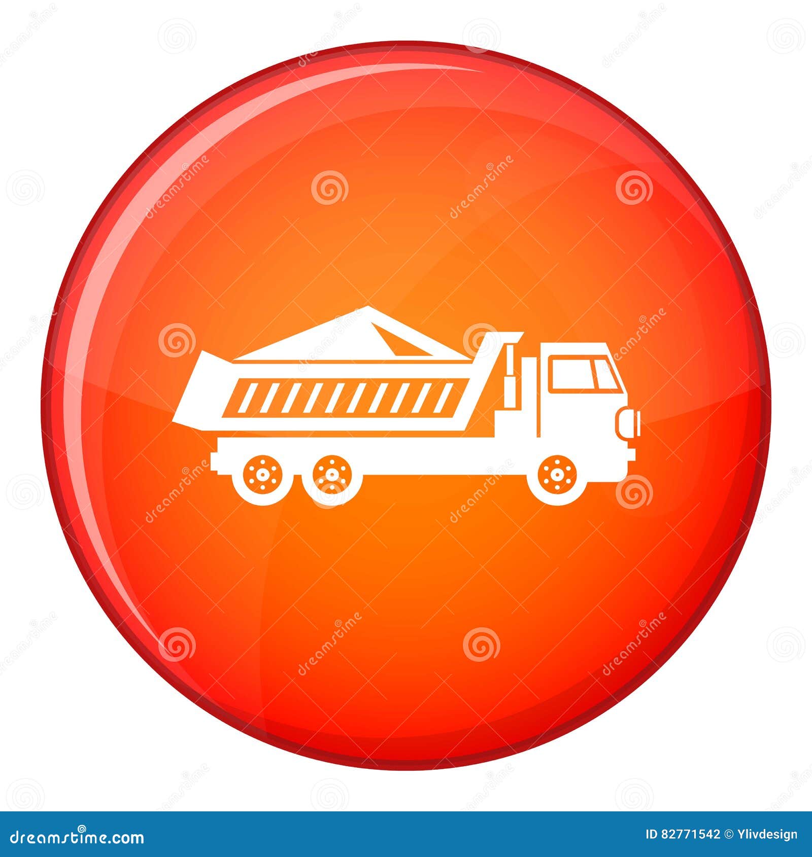 Dump Track Icon, Flat Style Stock Vector - Illustration of cargo ...