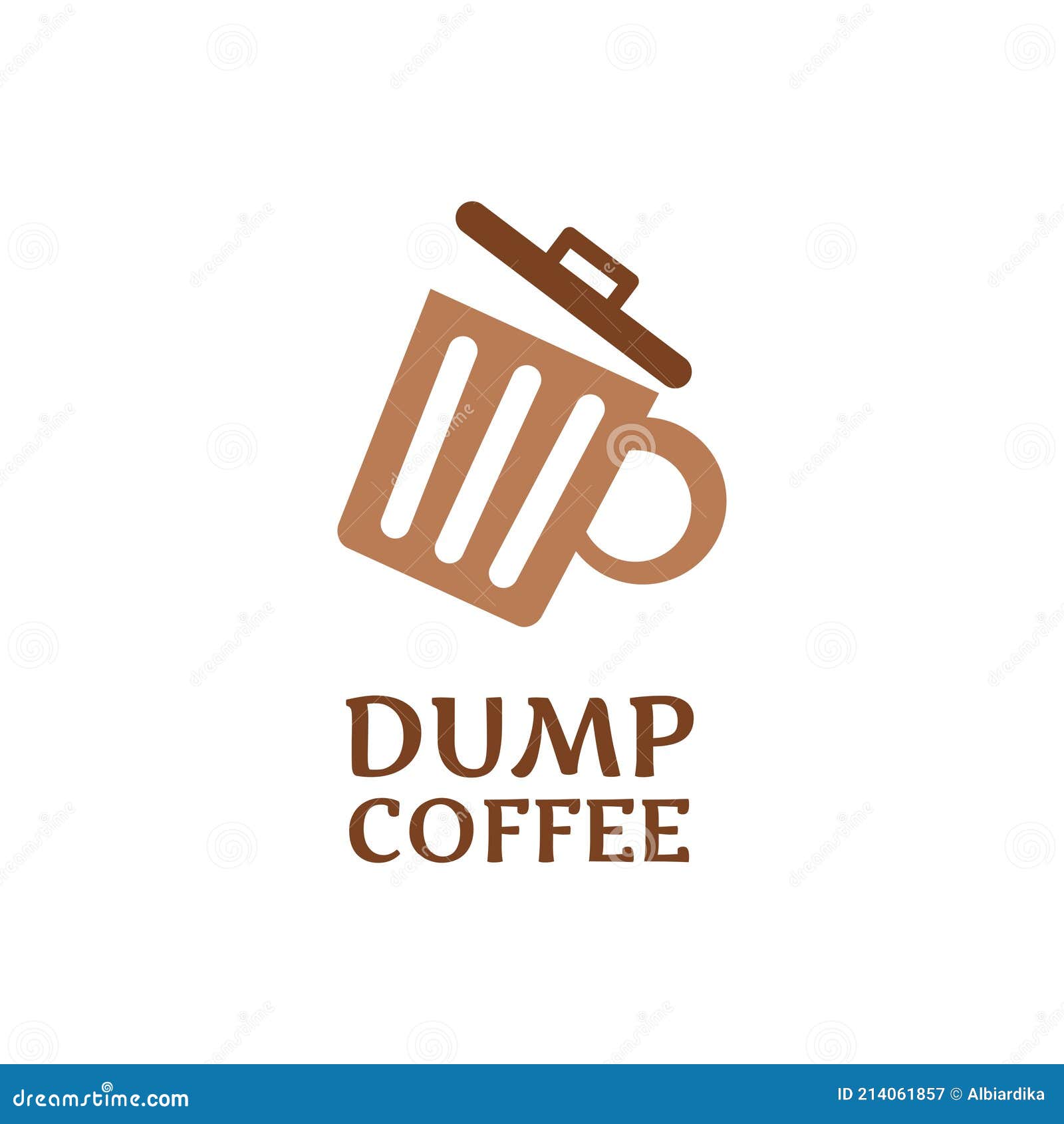 Dump Trash Can Coffee Cup Drink Logo Design Vector Stock Vector ...