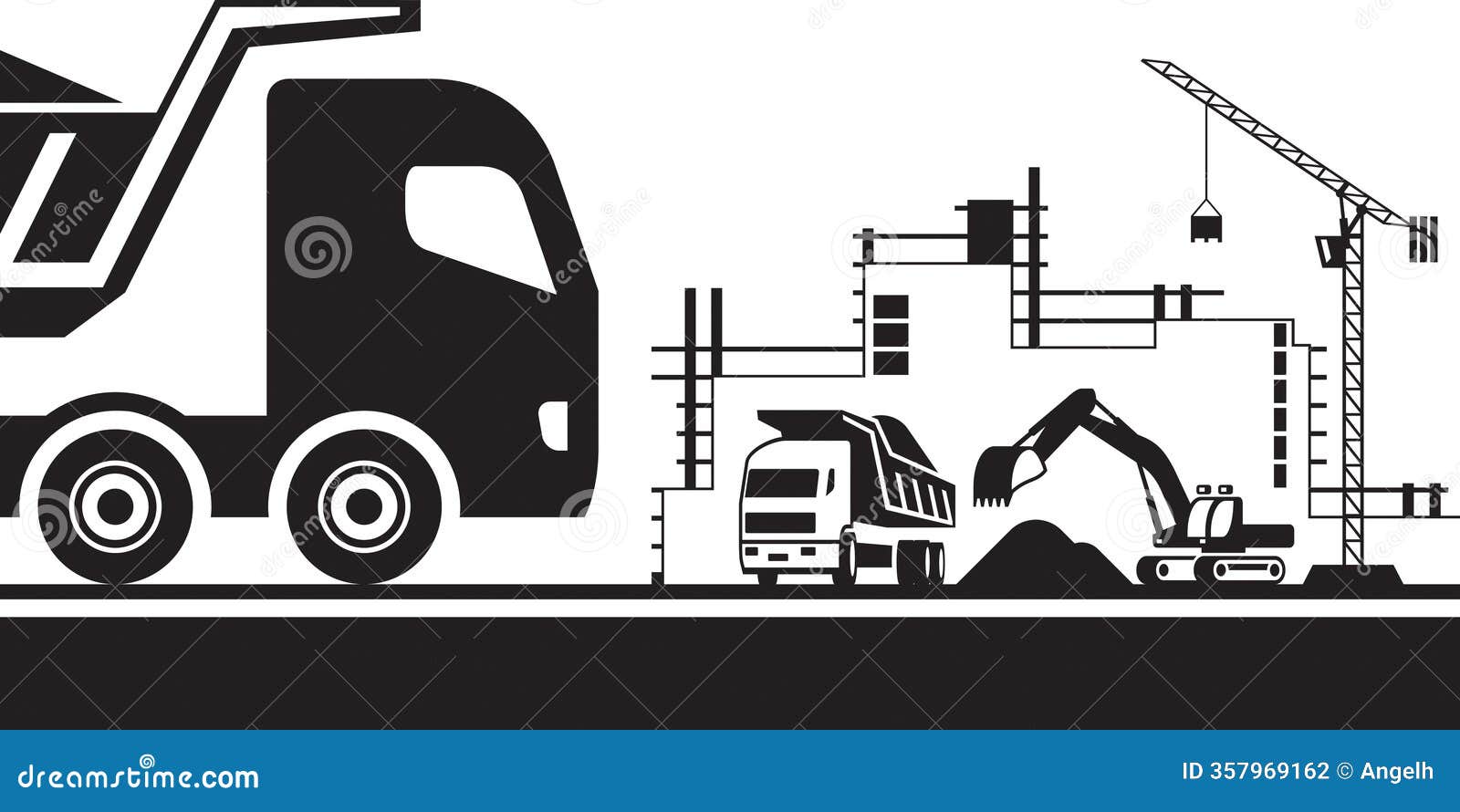 Dump Hopper Design For Waste Management Vector Illustration ...
