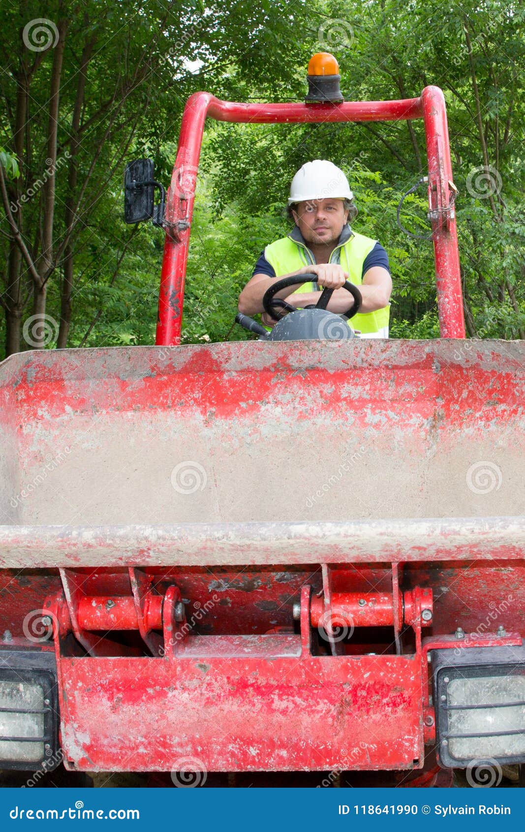 Dump Truck Driver on a Building Construction Site Stock Photo - Image ...