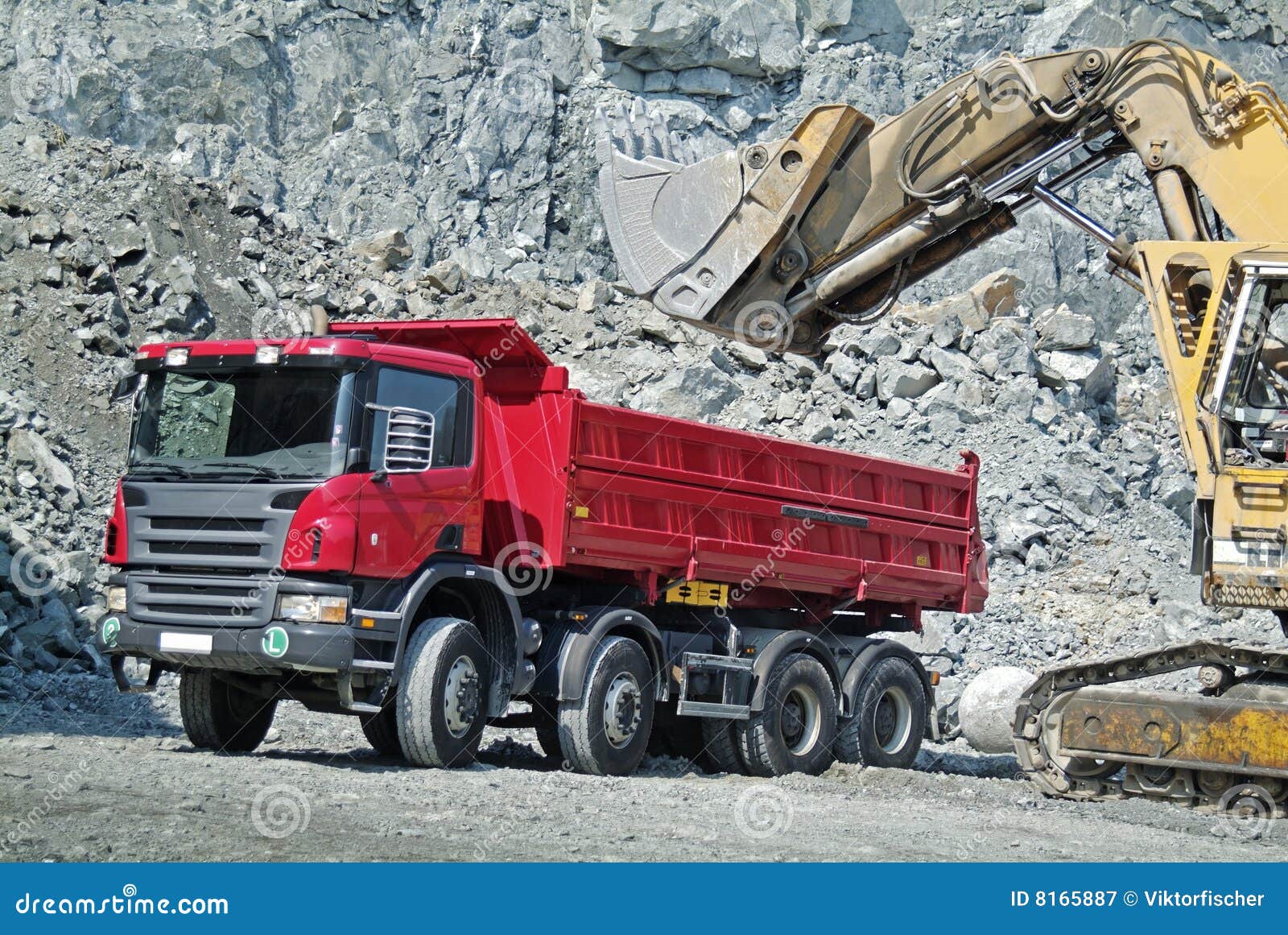 Dump Truck And Excavator Royalty Free Stock Photography - Image: 8165887