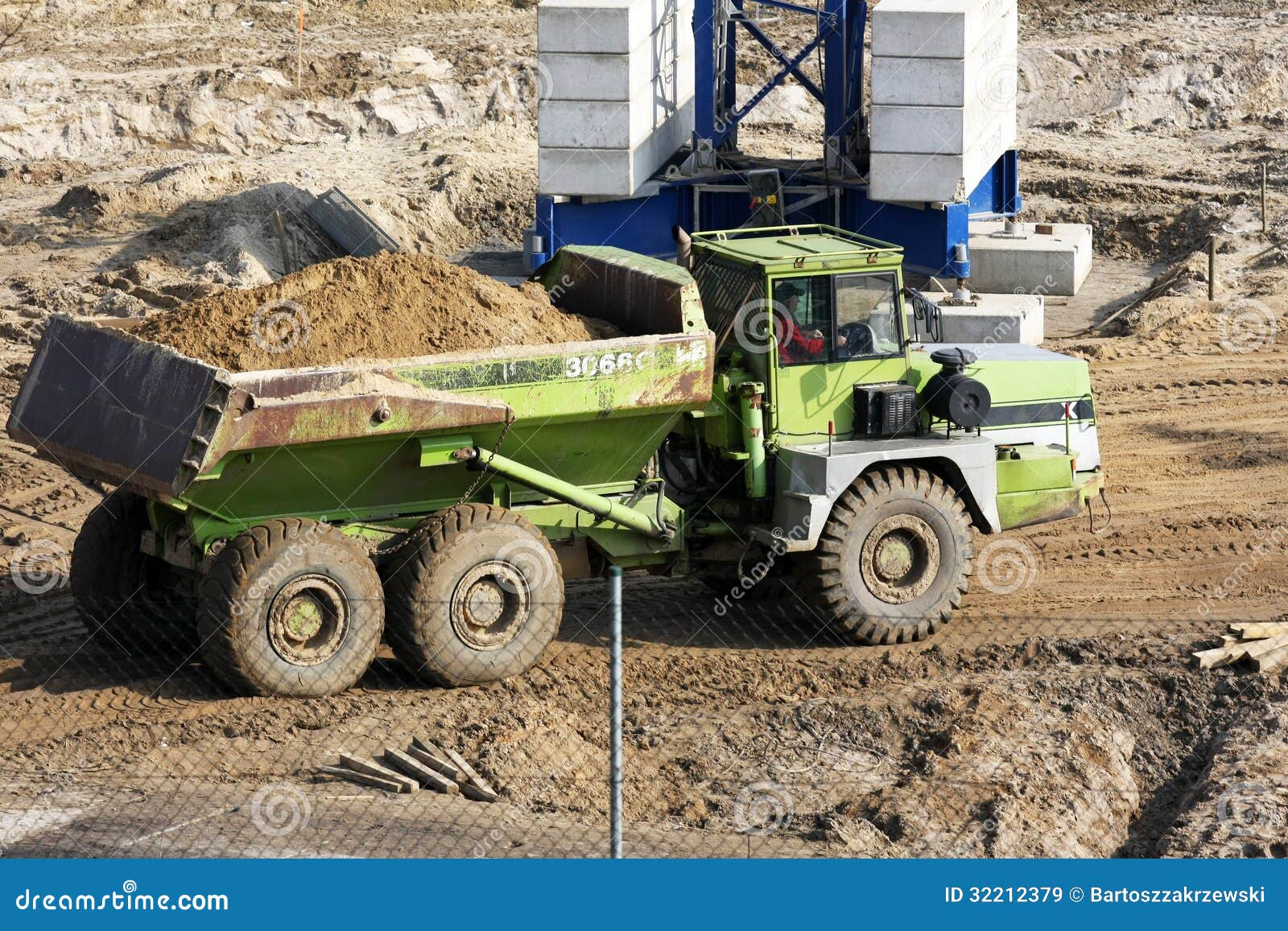 Dump Truck Getting Ready To Dump Dirt. Stock Image - Image of landscape ...