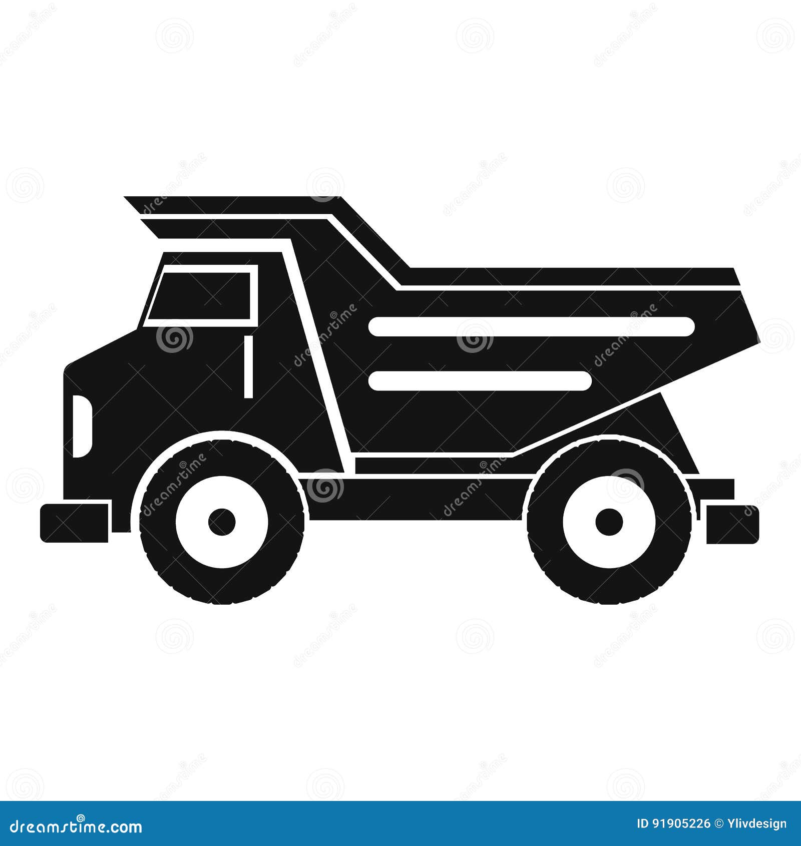 Dump truck icon simple stock vector. Illustration of gravel - 91905226