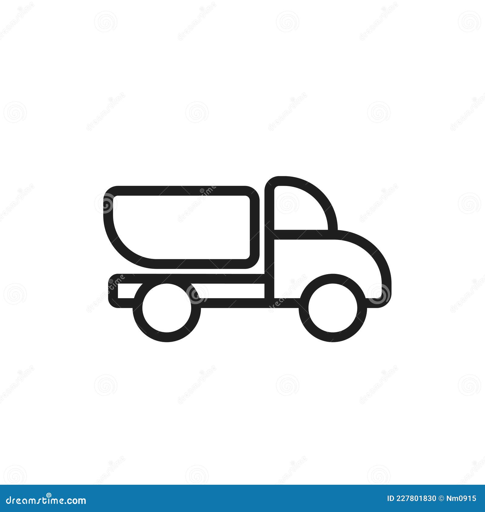 Dump Truck Line Icon. Cargo Transportation Symbol Stock Vector ...