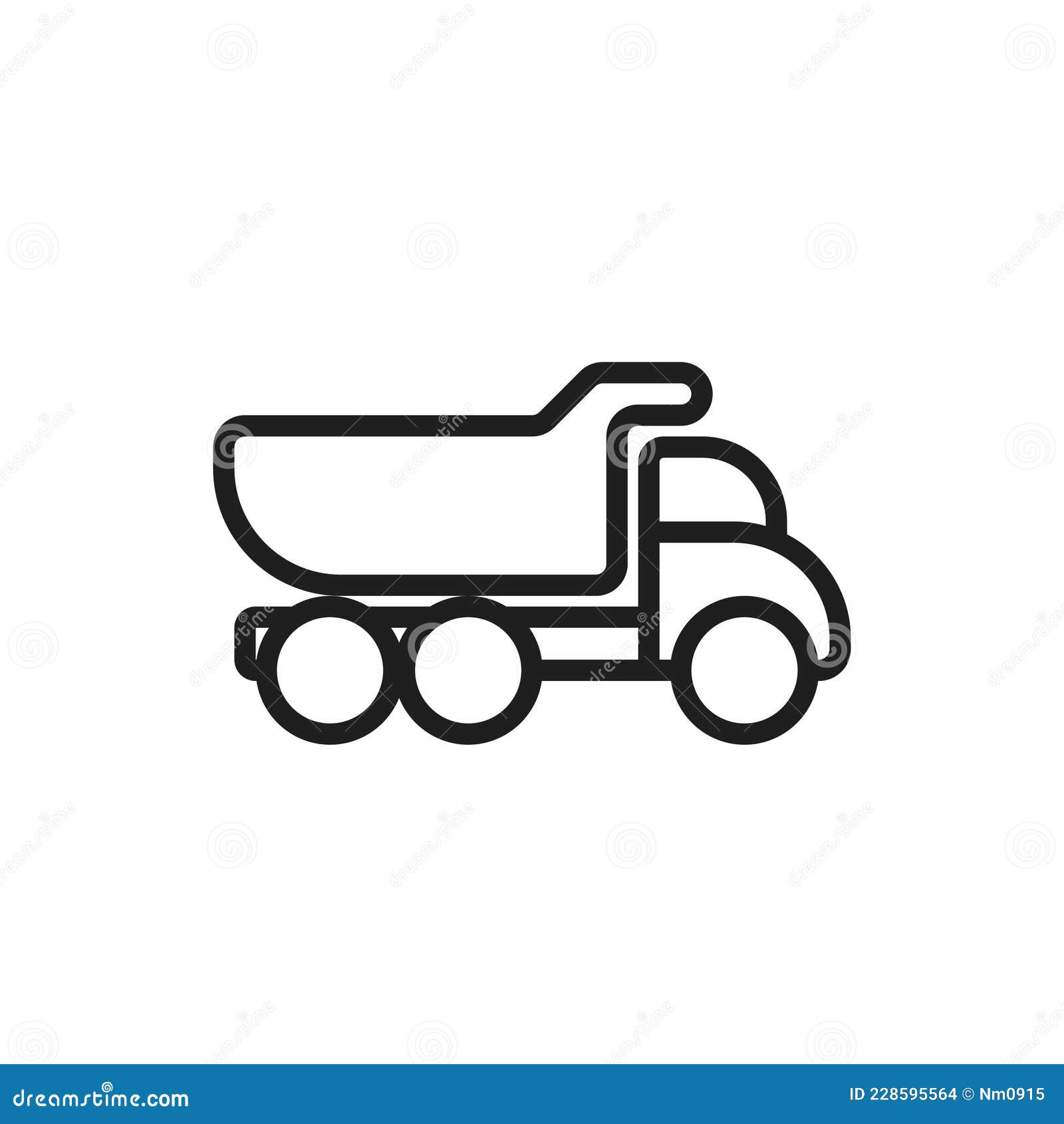 Dump Truck Line Icon. Heavy Construction Machinery Stock Vector ...