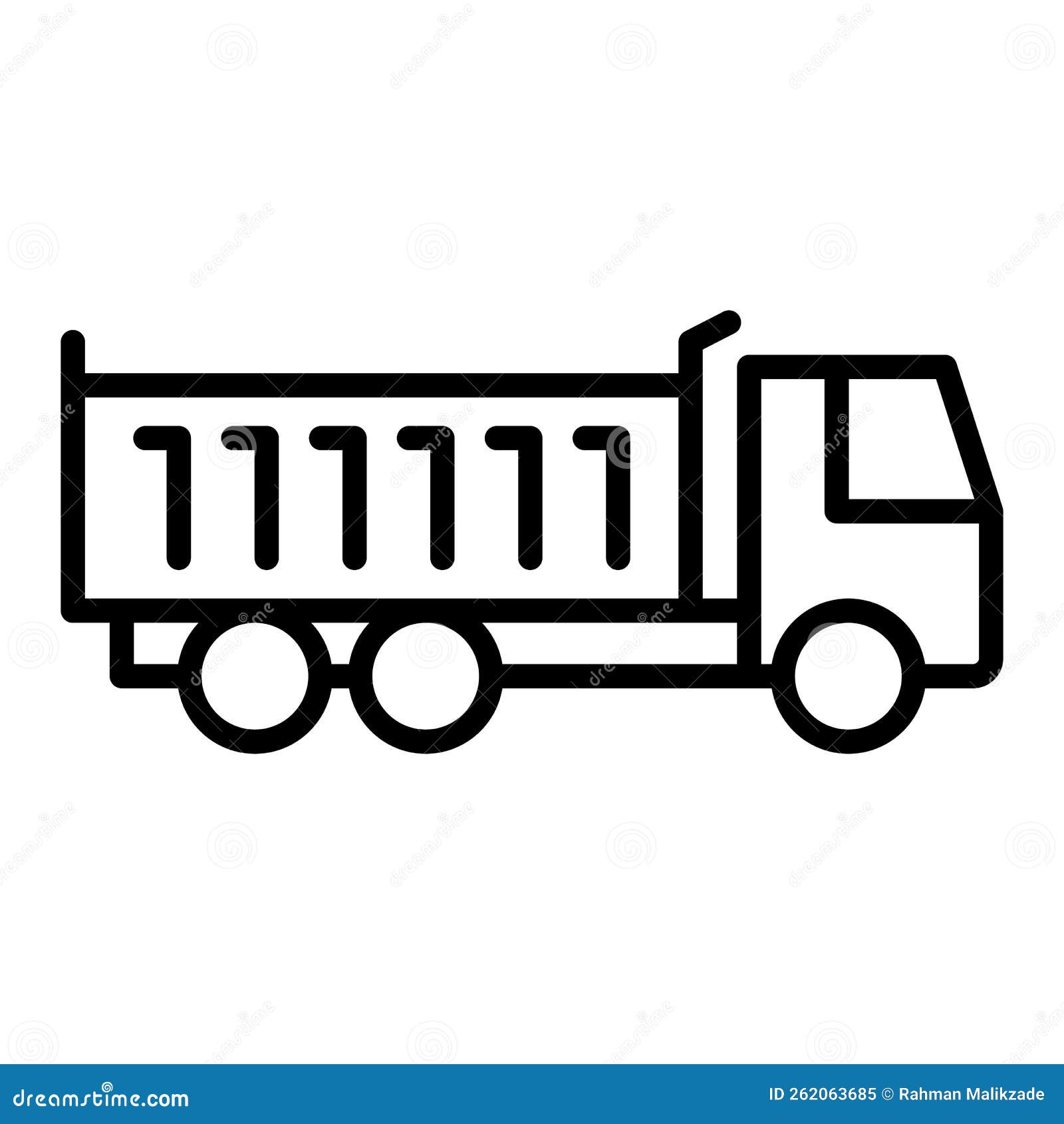 Dump Truck Line Icon. Heavy Duty Vector Illustration Stock Vector ...