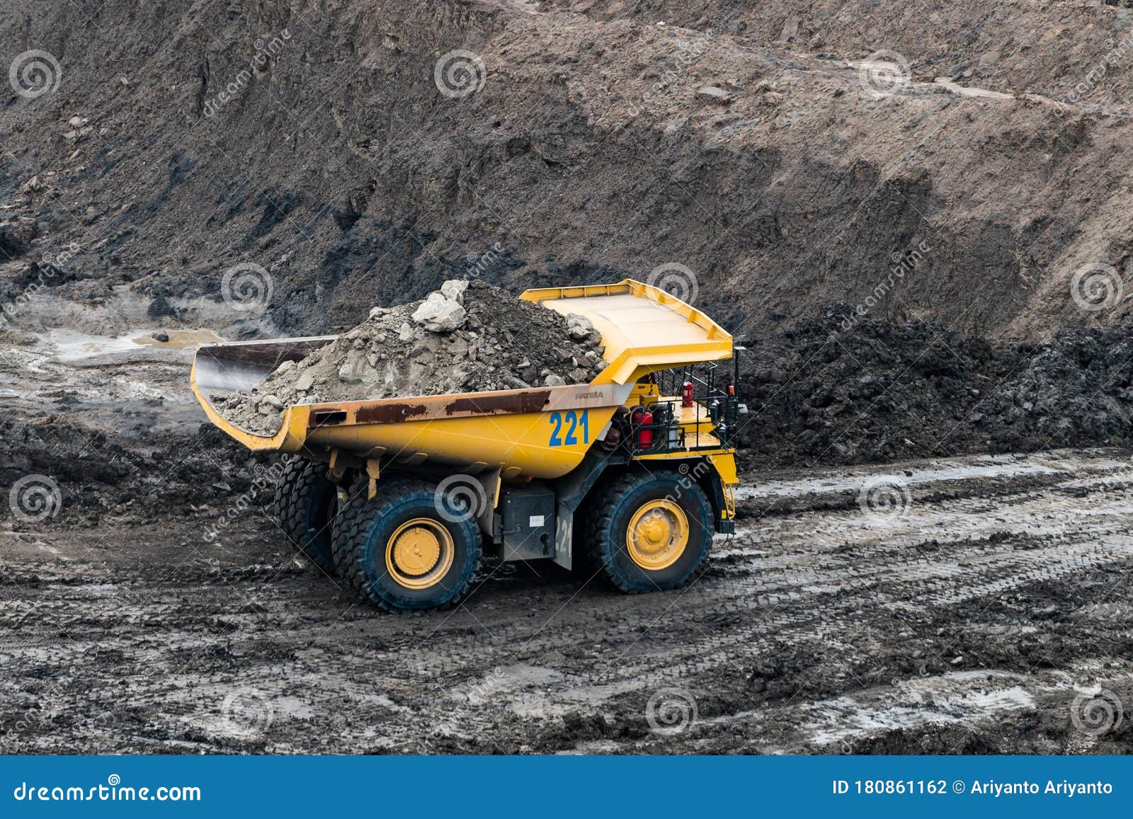 The Dump Truck in the Quarry., Production of Coal in the Coal Mine ...