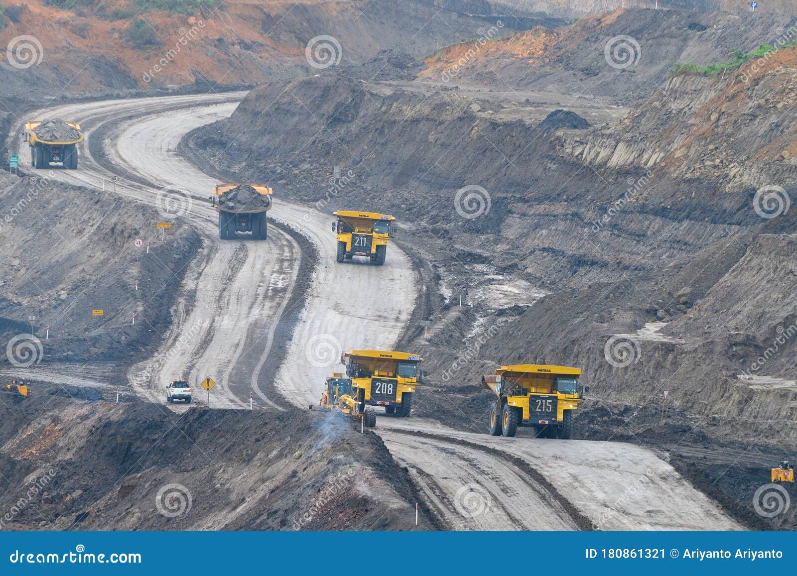 The Dump Truck in the Quarry., Production of Coal in the Coal Mine ...
