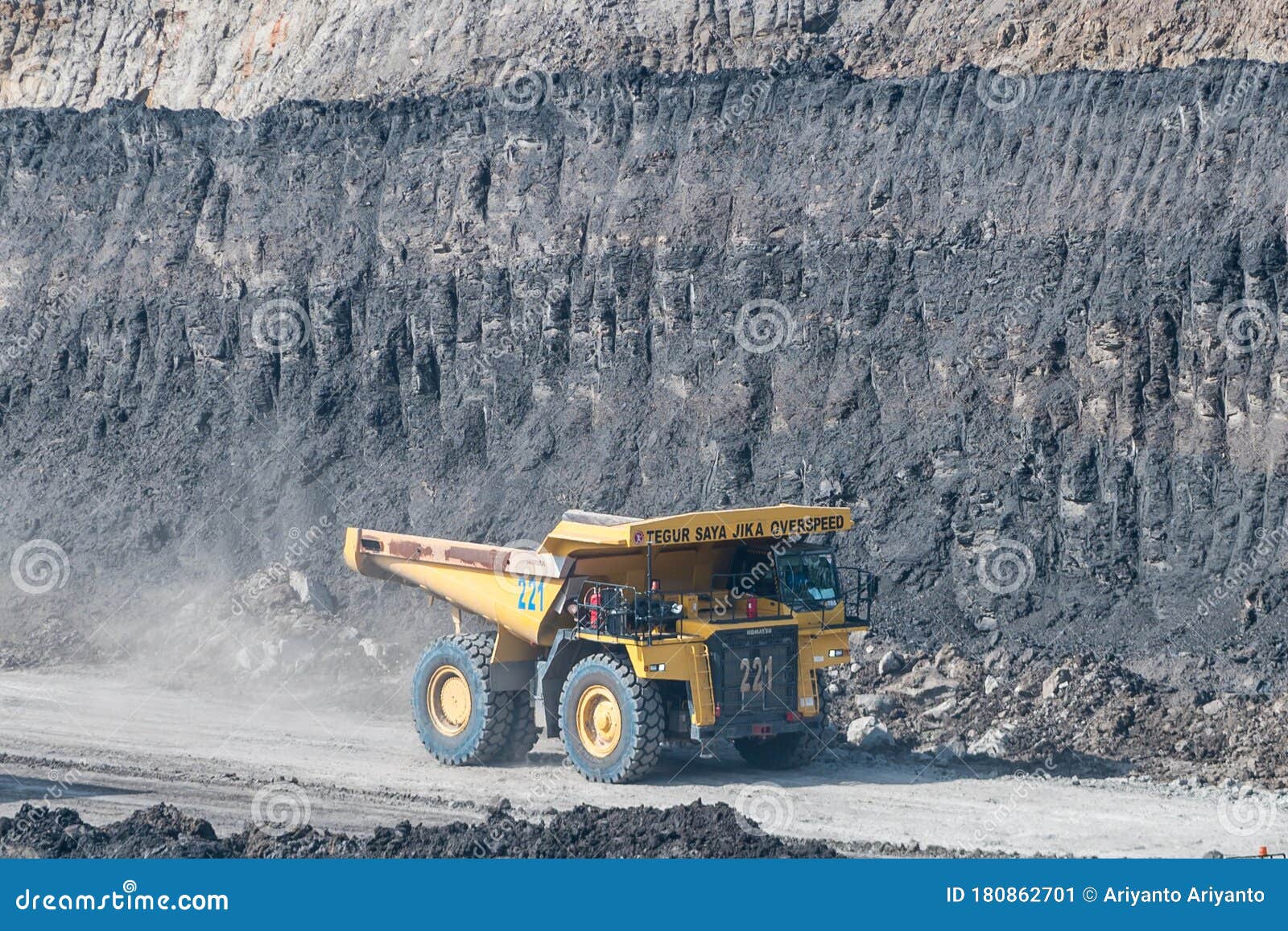 The Dump Truck in the Quarry., Production of Coal in the Coal Mine ...