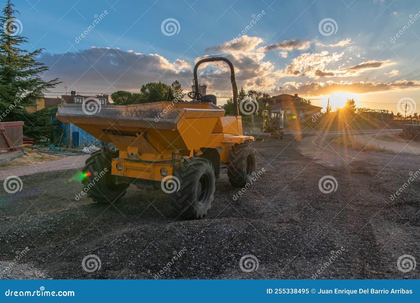 Dump Truck at a Road Construction Site Stock Image - Image of ...