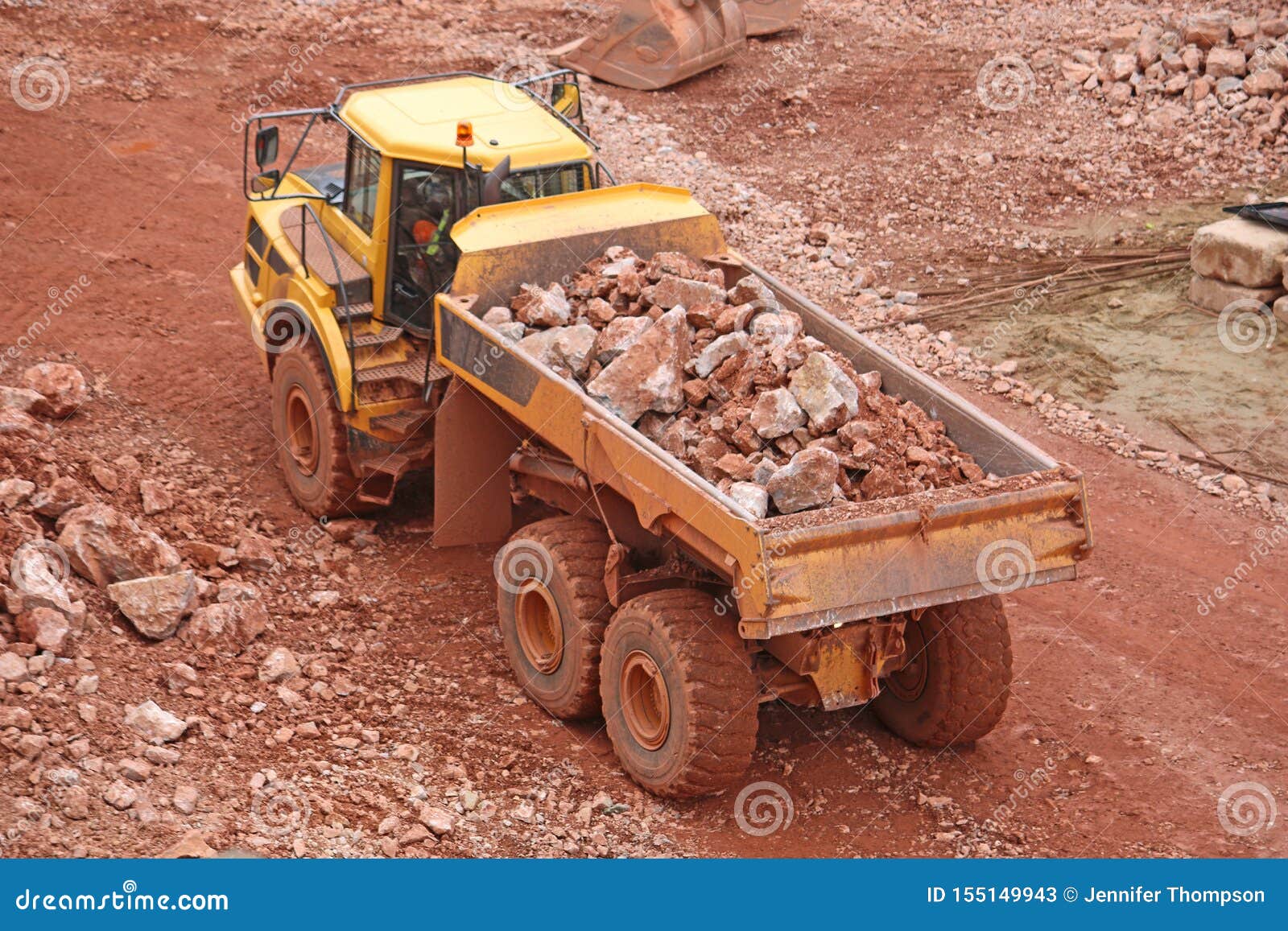 Dump Truck on a Road Construction Site Stock Image - Image of tipper ...