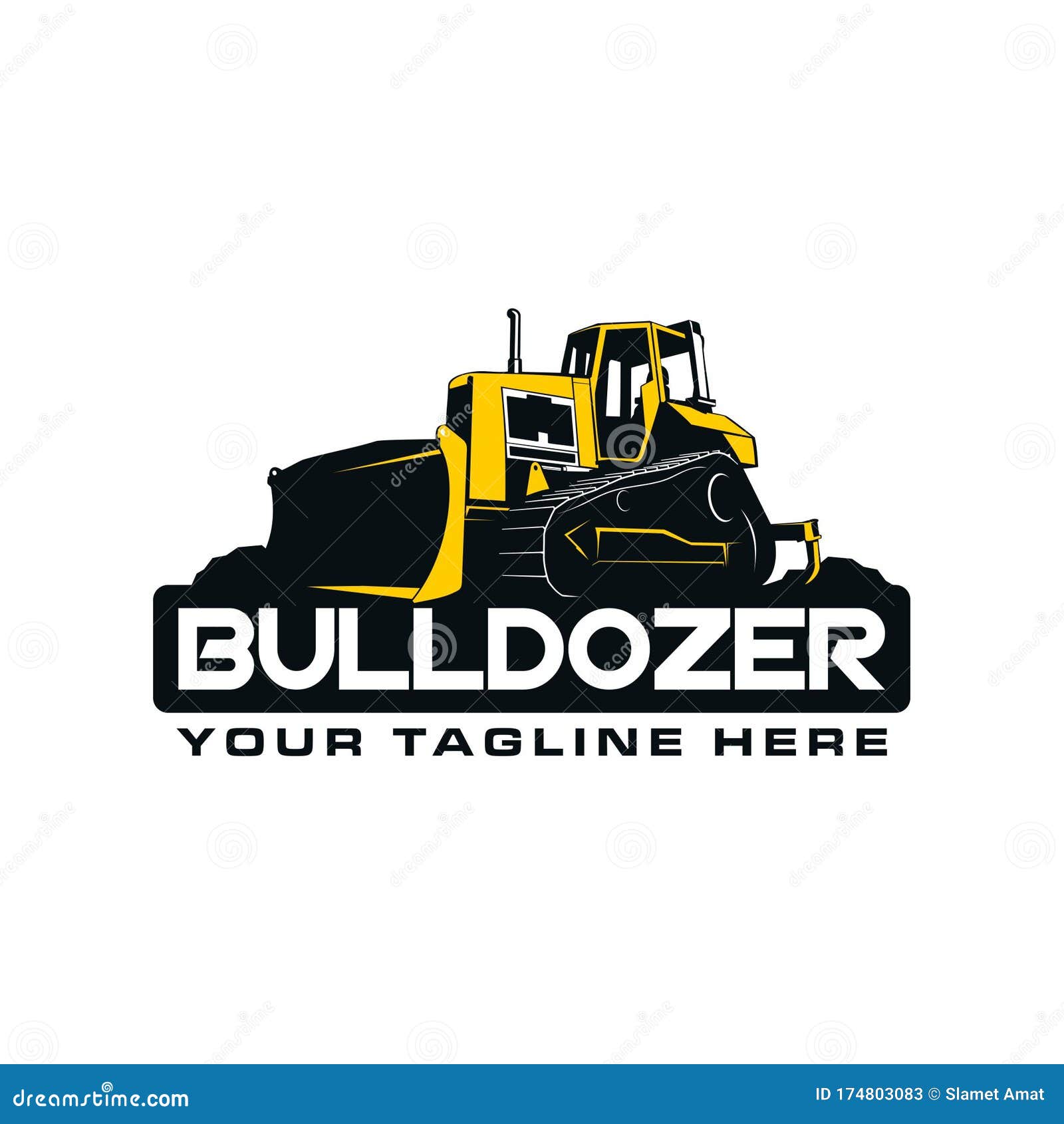 Bulldozer Logo Heavy Equipment Logo Stock Illustration - Illustration ...