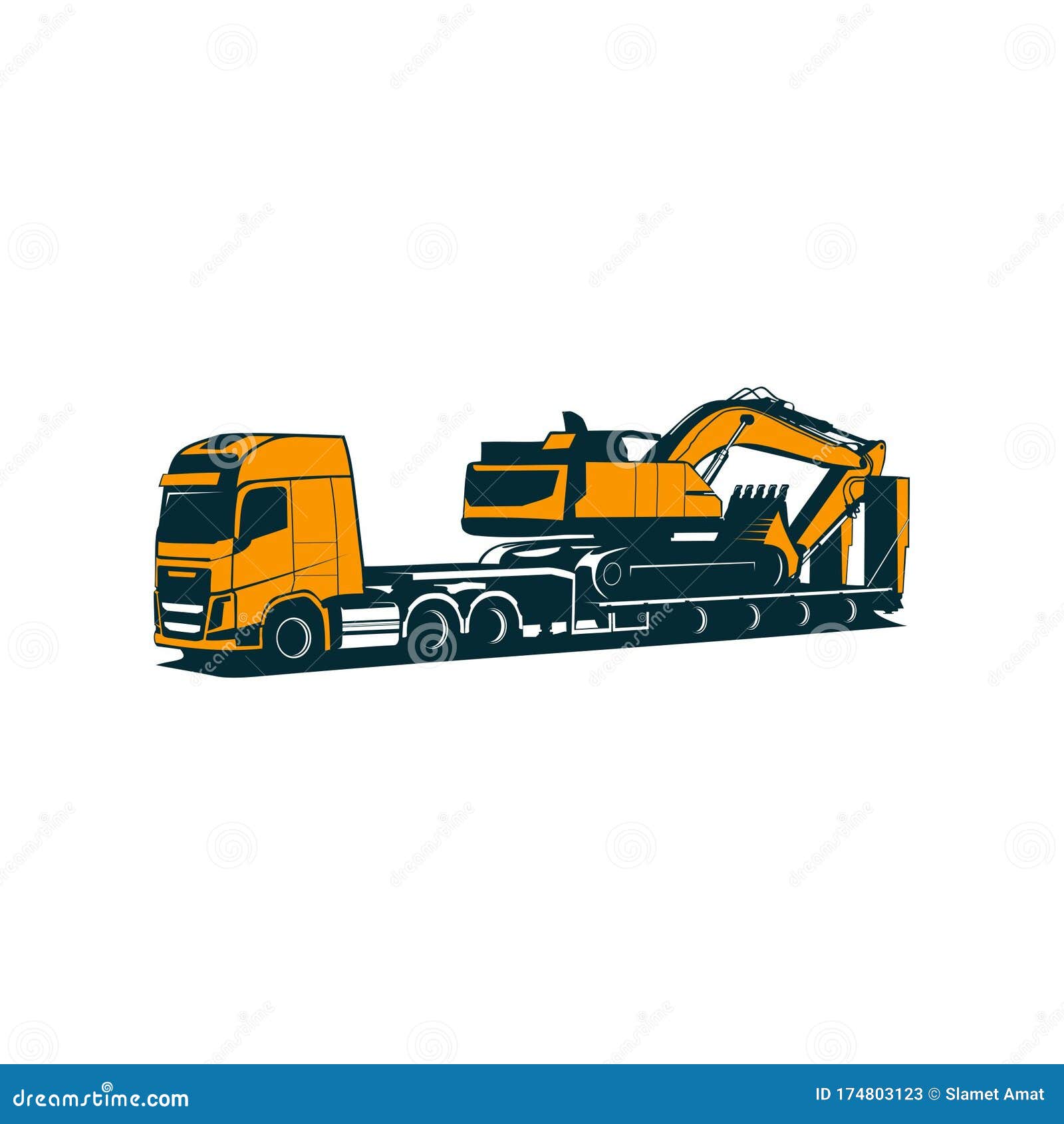 Trailer Loader Truck Silhoutte Logo Stock Illustration - Illustration ...