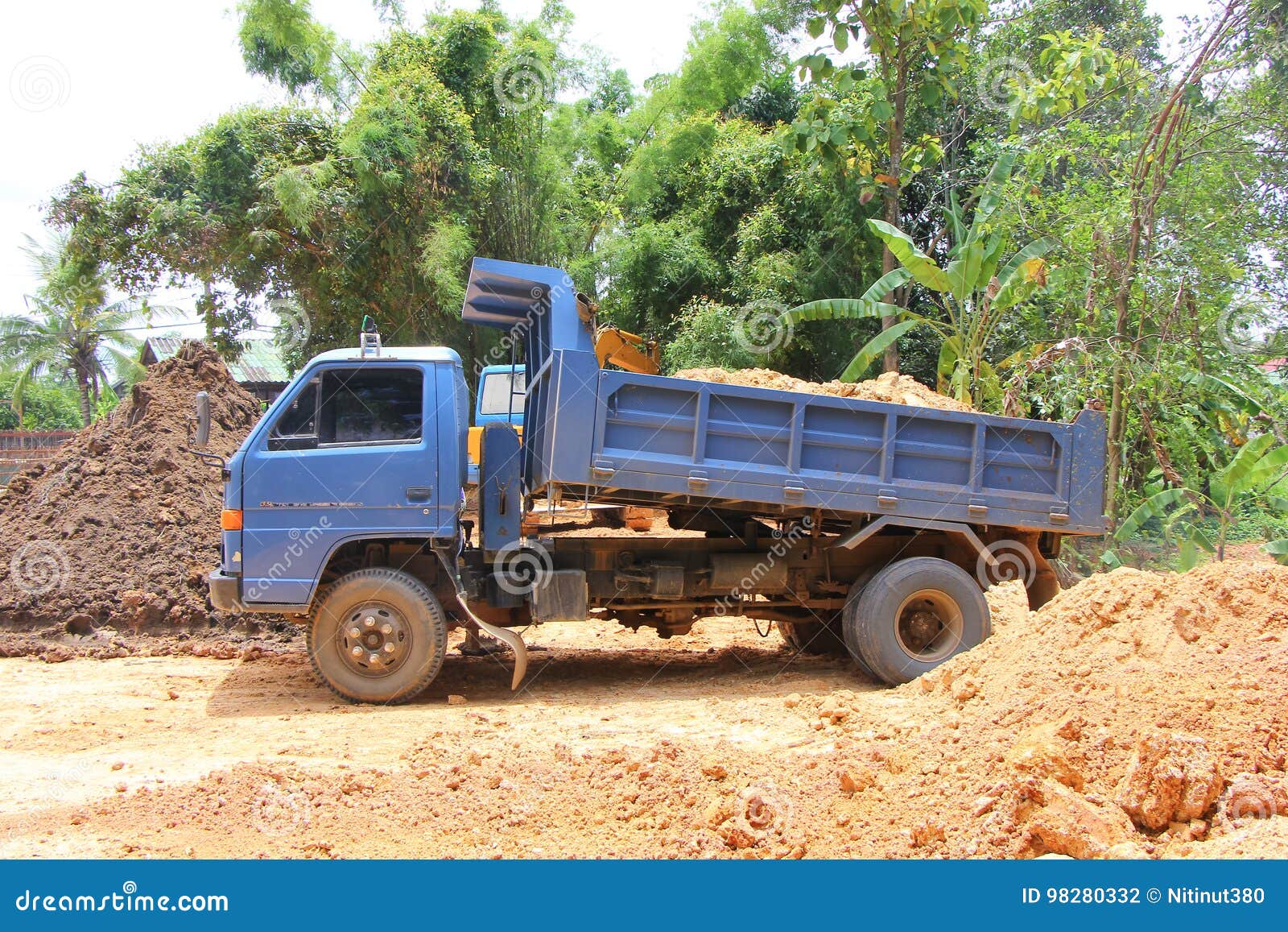 Dump Truck of Soil at Construction Site Stock Photo - Image of ...