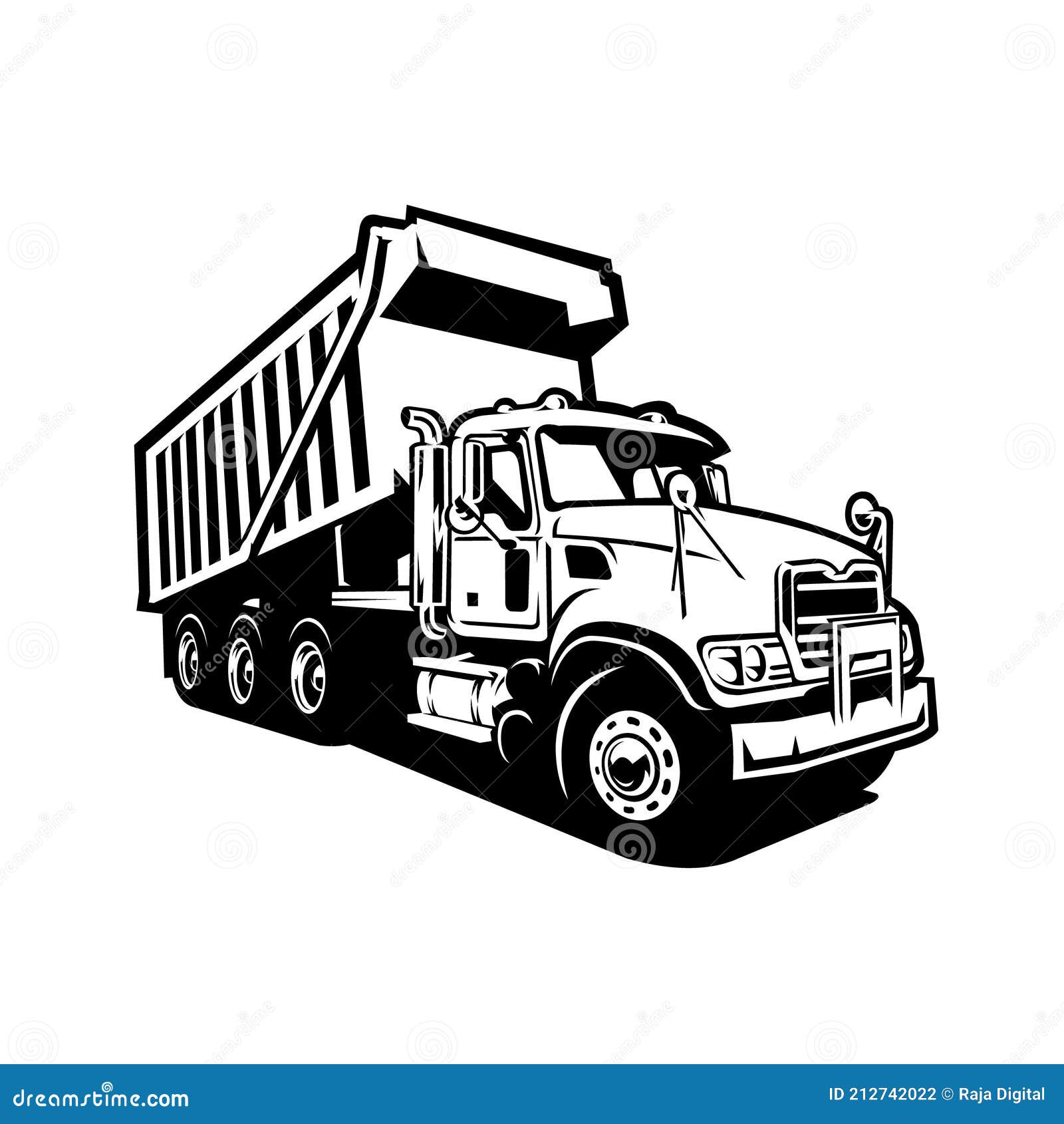 Truck Tipper Trailer Vector Mock-up For Advertising. Created ...